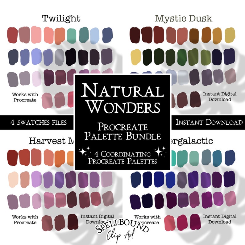 Procreate Color Palette Bundle, Sky Colors, Galaxy Colors, Color ...