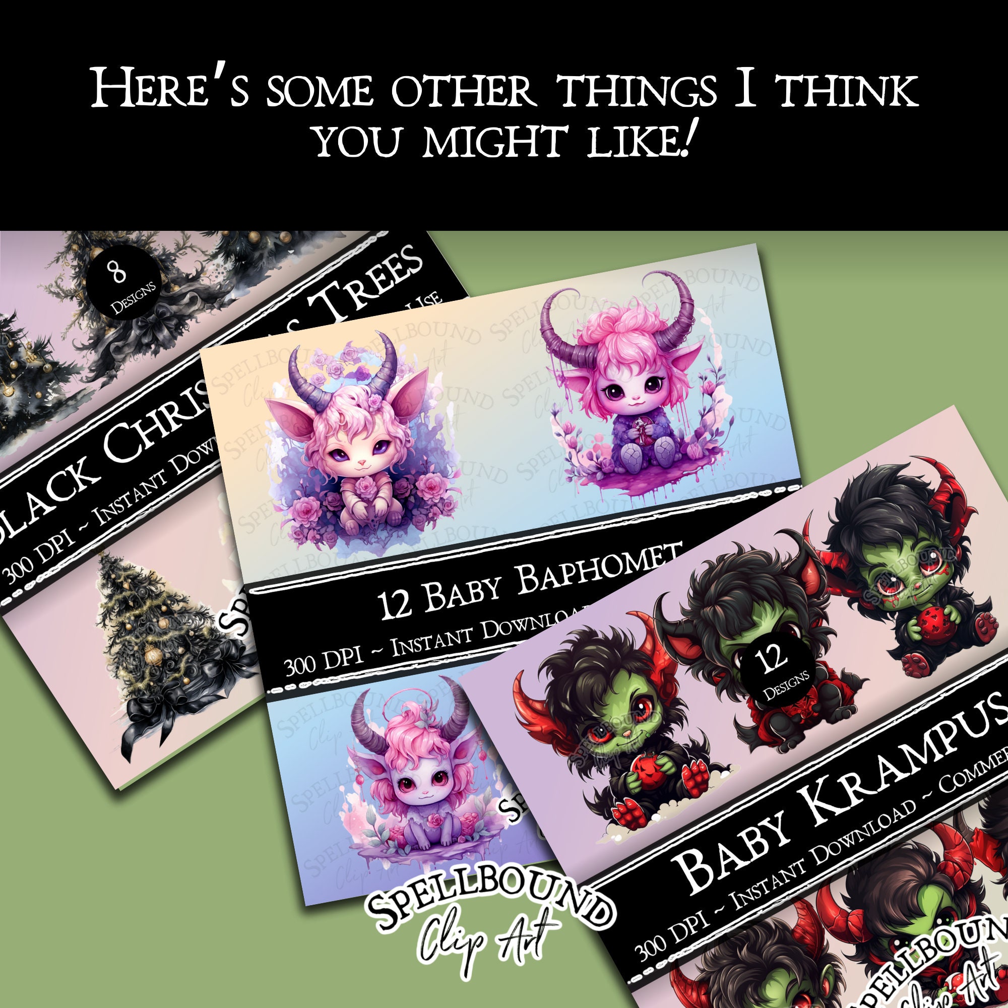 Christmas Baphomet Digital Clipart, Commercial Use, Instant Download ...