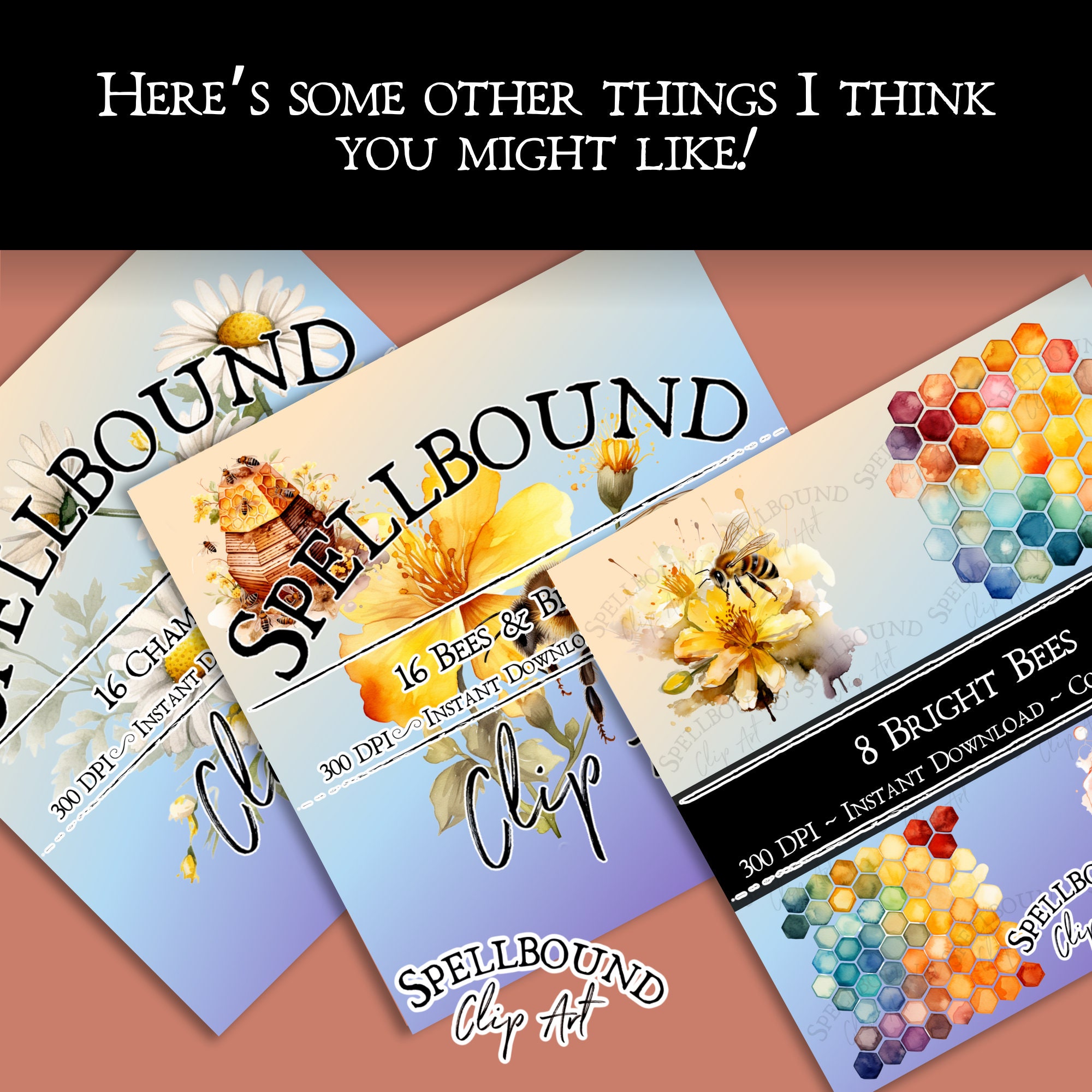 Honey Bees Digital Clipart, Commercial Use, Instant Download, Bee Clip ...