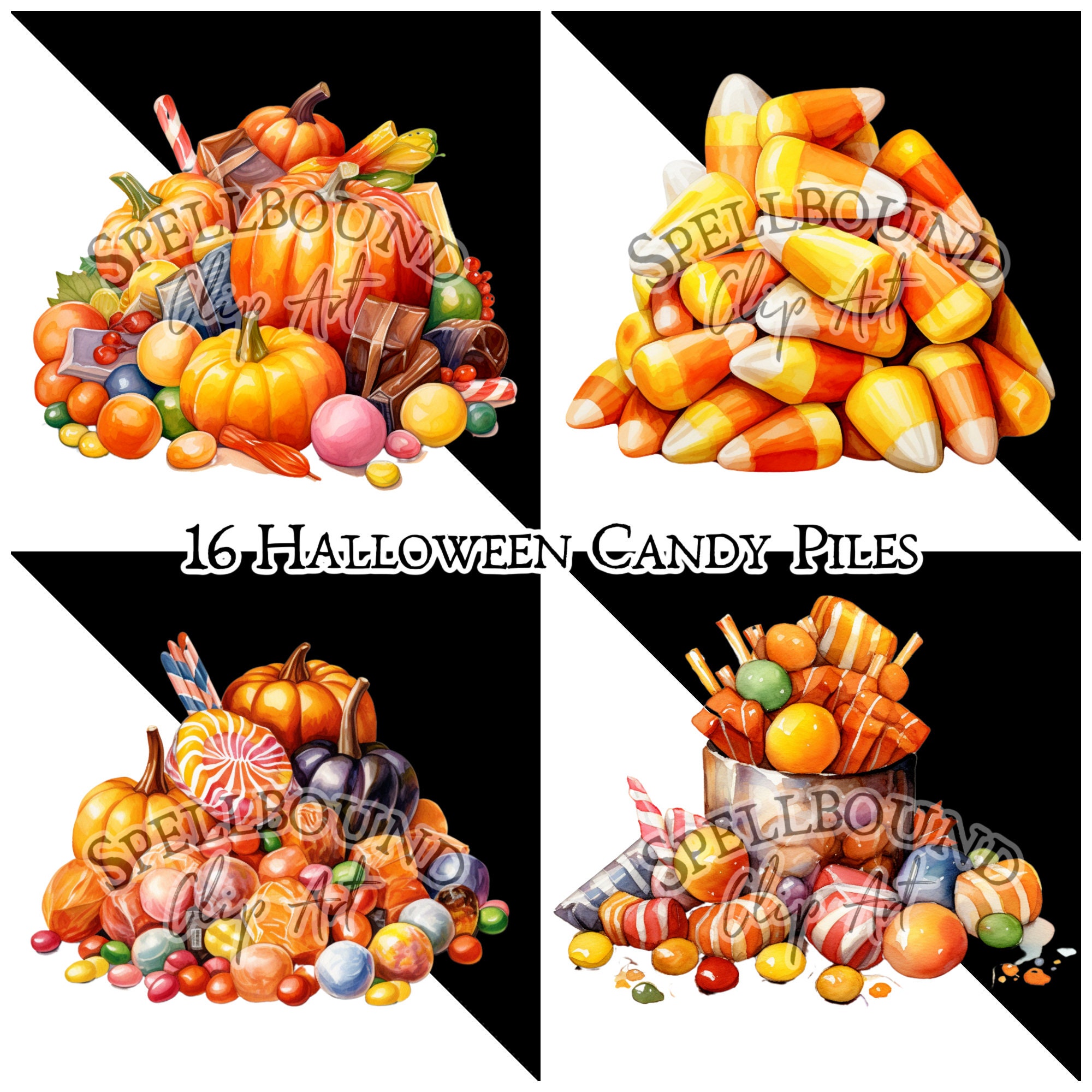 Halloween Candy Clipart, Commercial Use, Instant Download, Food Clip ...