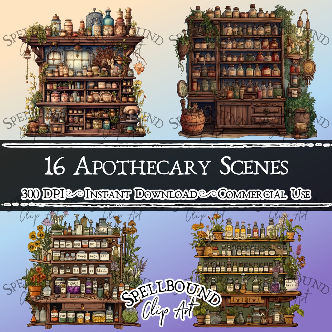 Apothecary Digital Clipart, Commercial Use, Instant Download, Witch ...