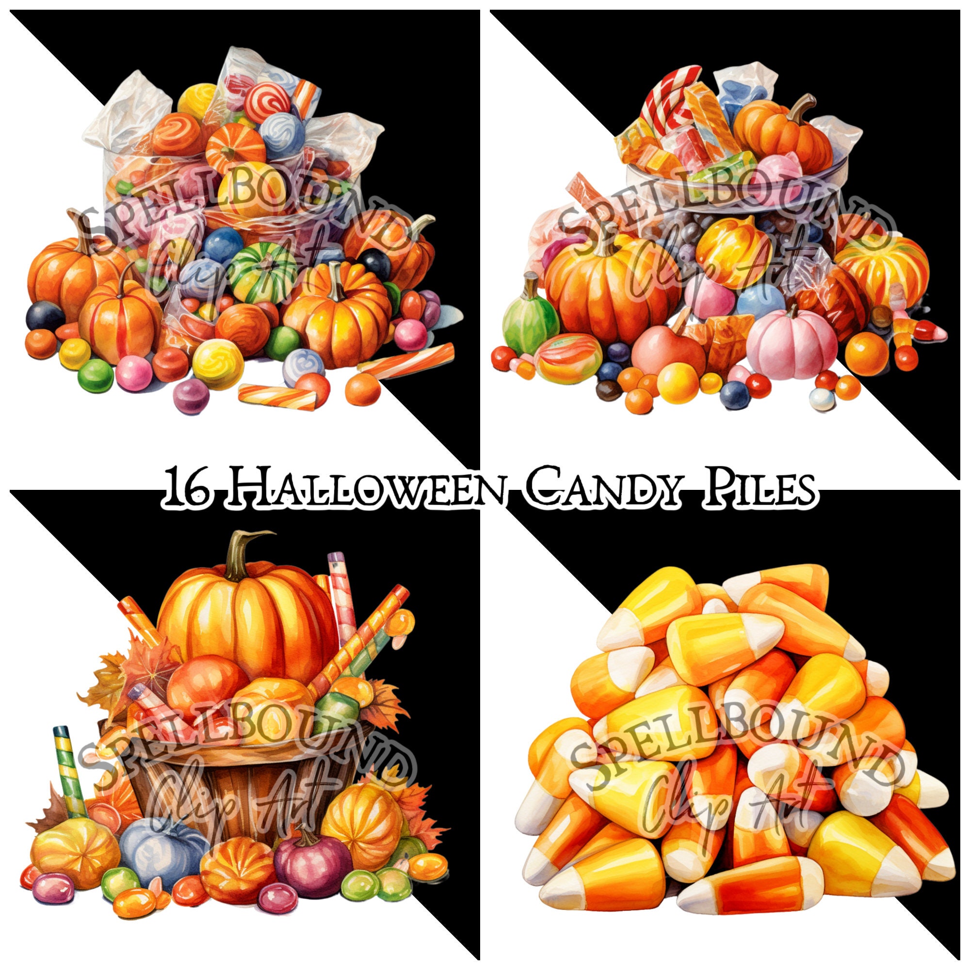 Halloween Candy Clipart, Commercial Use, Instant Download, Food Clip ...