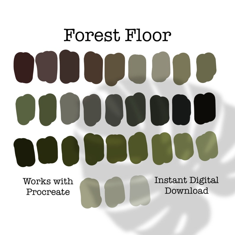 Procreate Color Palette, Forest Natural Earth Tones, Color Swatches ...
