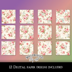 Pink Shabby Chic Seamless Digital Papers, Commercial Use, Instant ...