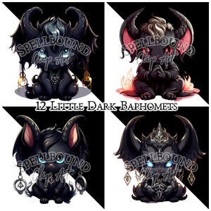 Chibi Dark Baphomet Digital Clipart, Commercial Use, Instant Download ...