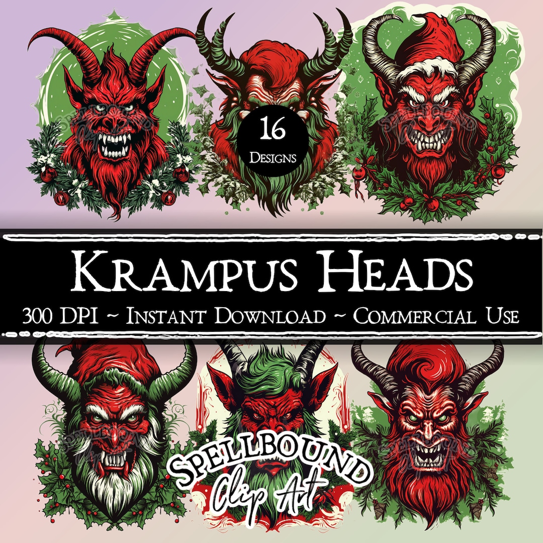 Krampus Digital Clipart, Commercial Use, Instant Download, Christmas ...