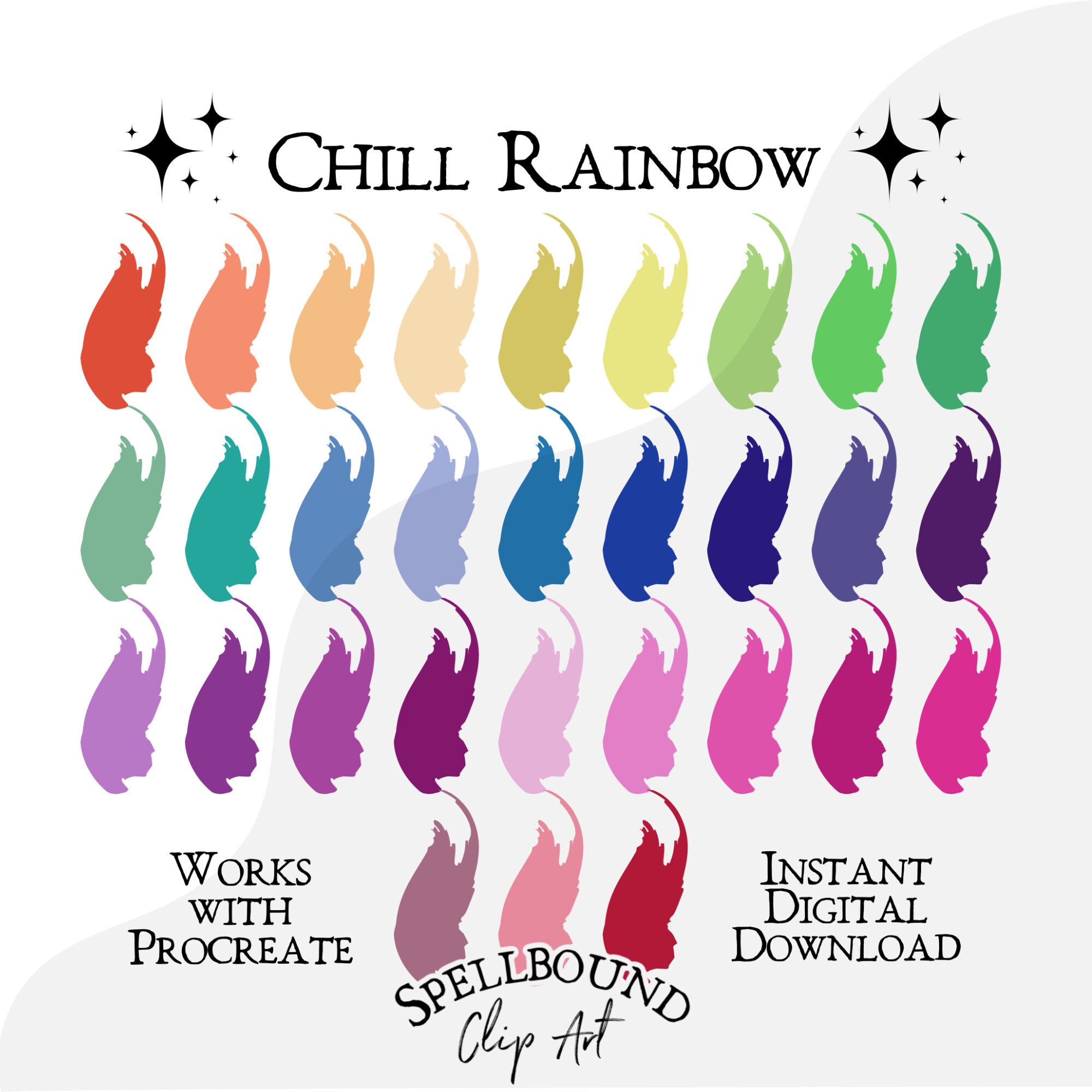 Procreate Color Palette Rainbow Colors Bright Colors Color - Etsy