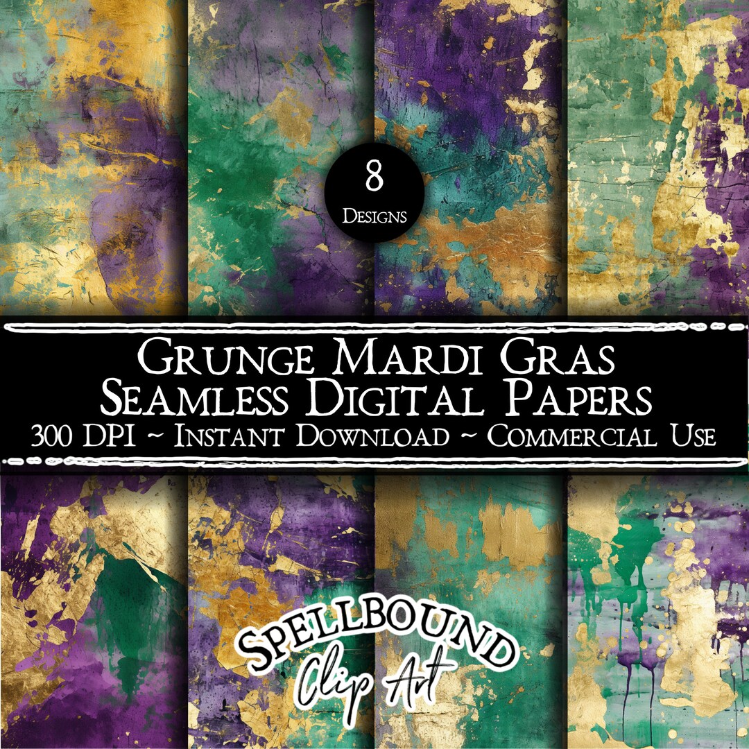 Mardi Gras Seamless Digital Papers, Commercial Use, Instant Download ...