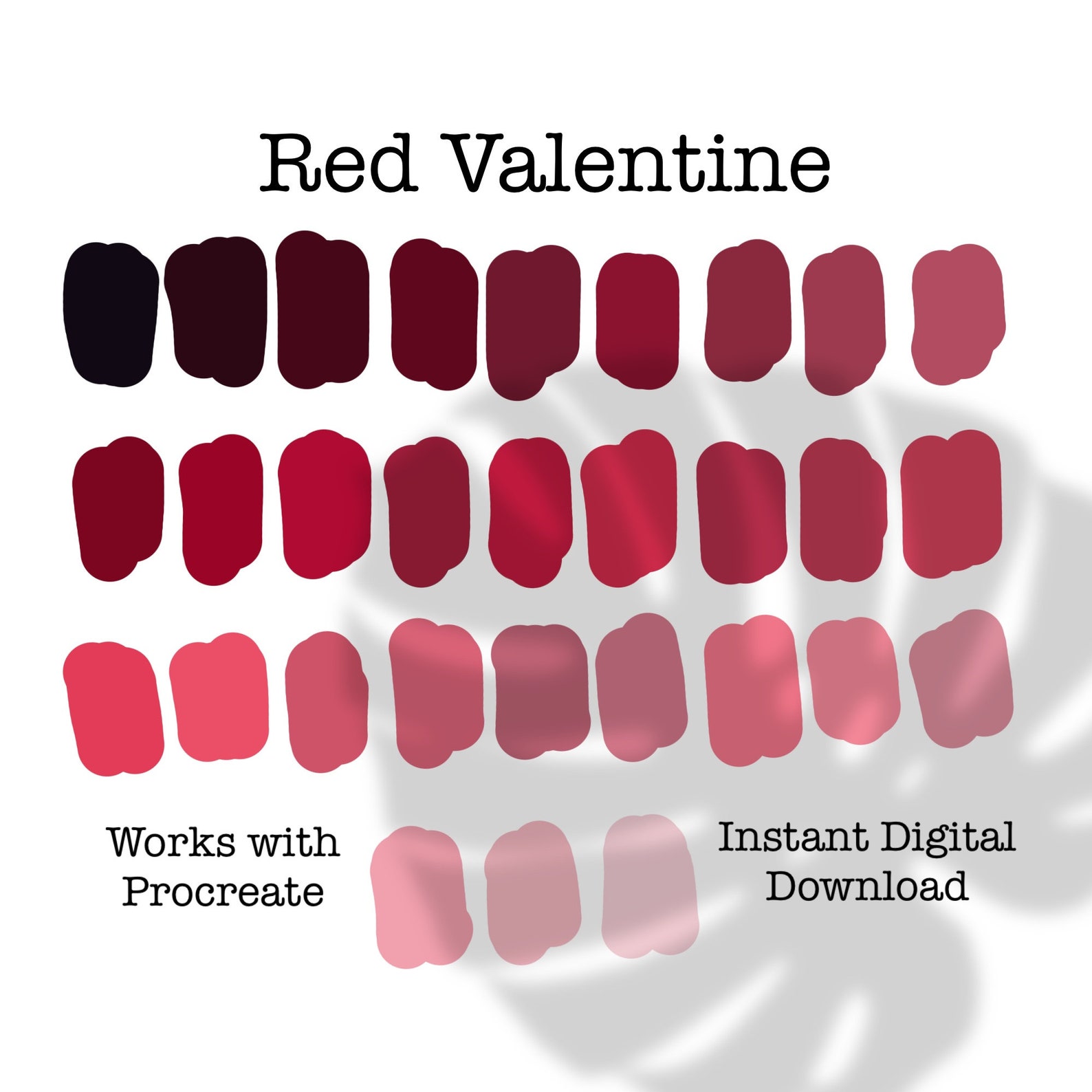 Procreate Color Palette Bundle Valentines Colors Reds | Etsy