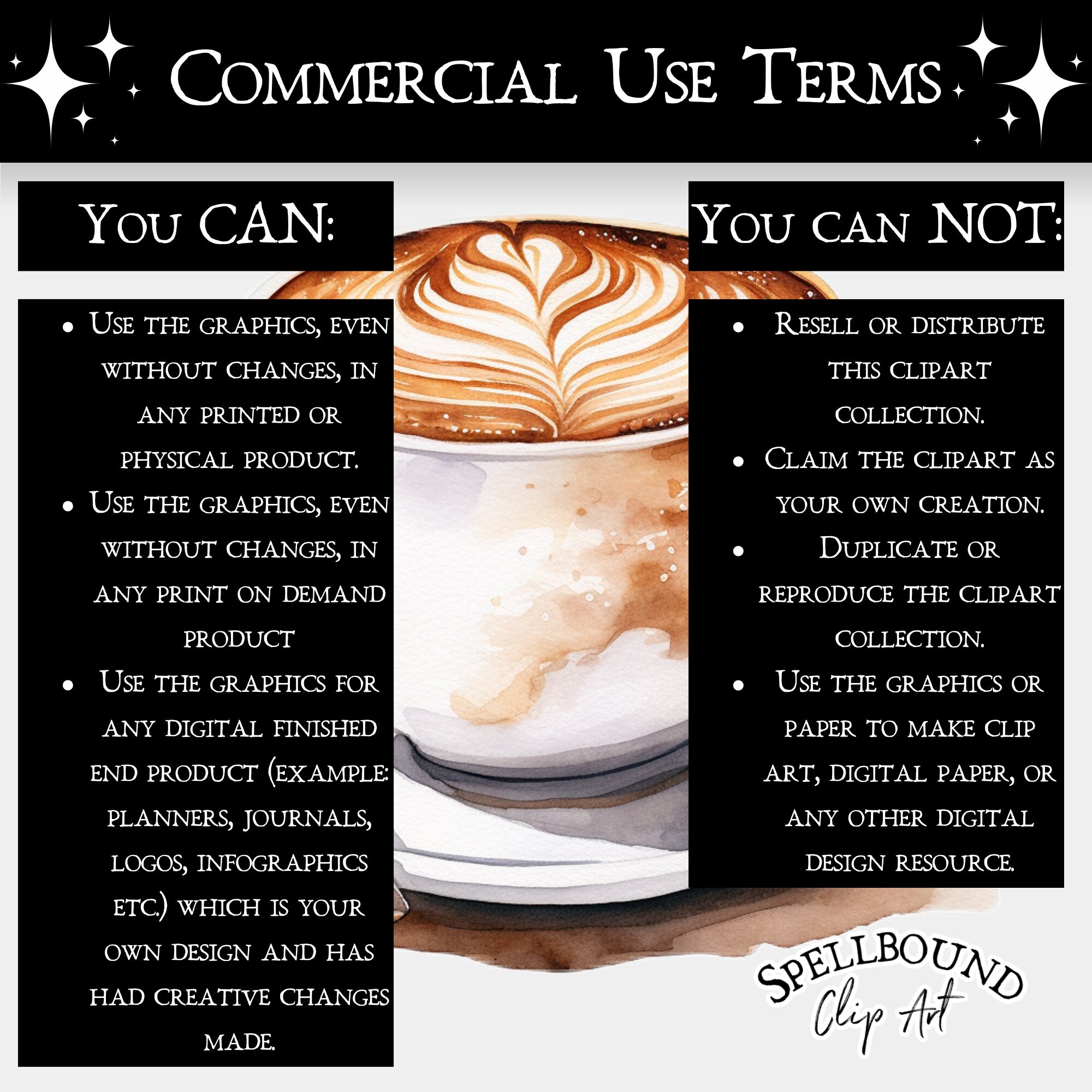 Coffee Digital Clipart, Commercial Use, Instant Download, Cappuccino ...