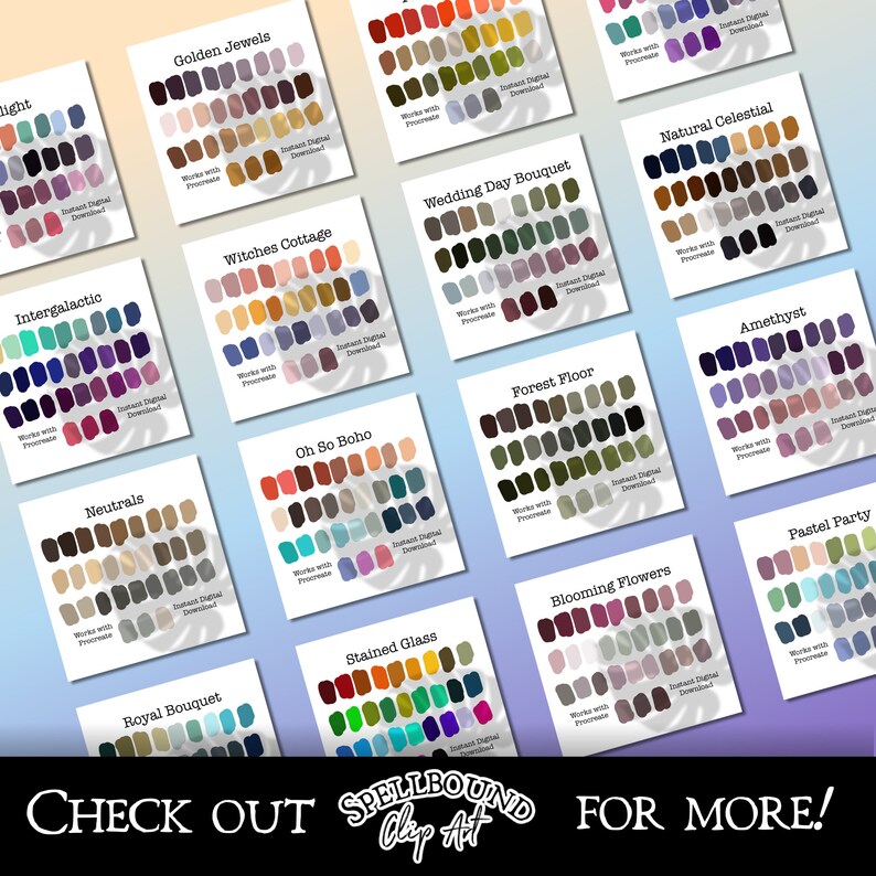 Procreate Color Palette, Earth Tones, Natural Colors, Jewel Tones ...