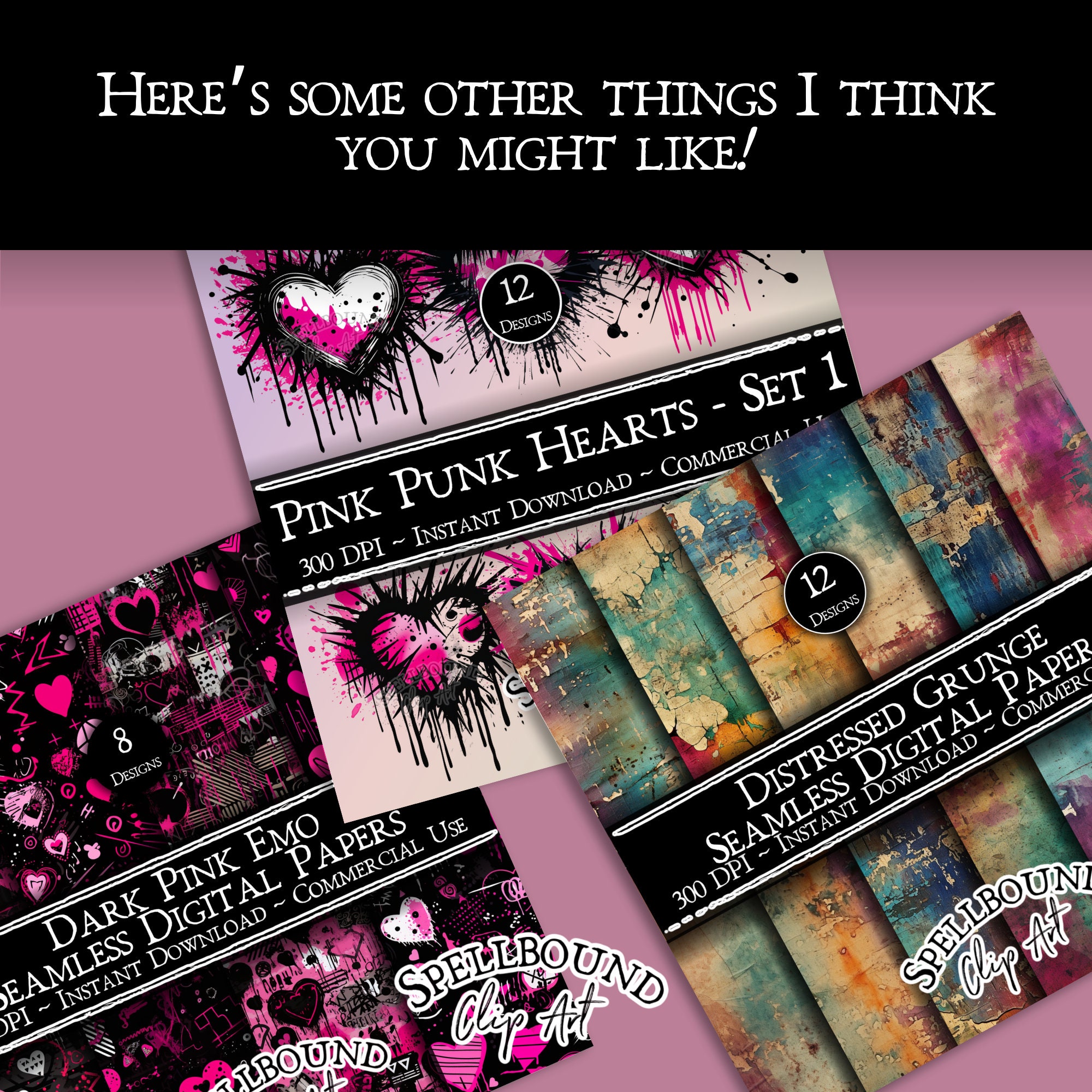 Neon Distressed Grunge Seamless Digital Papers, Commercial Use, Instant ...