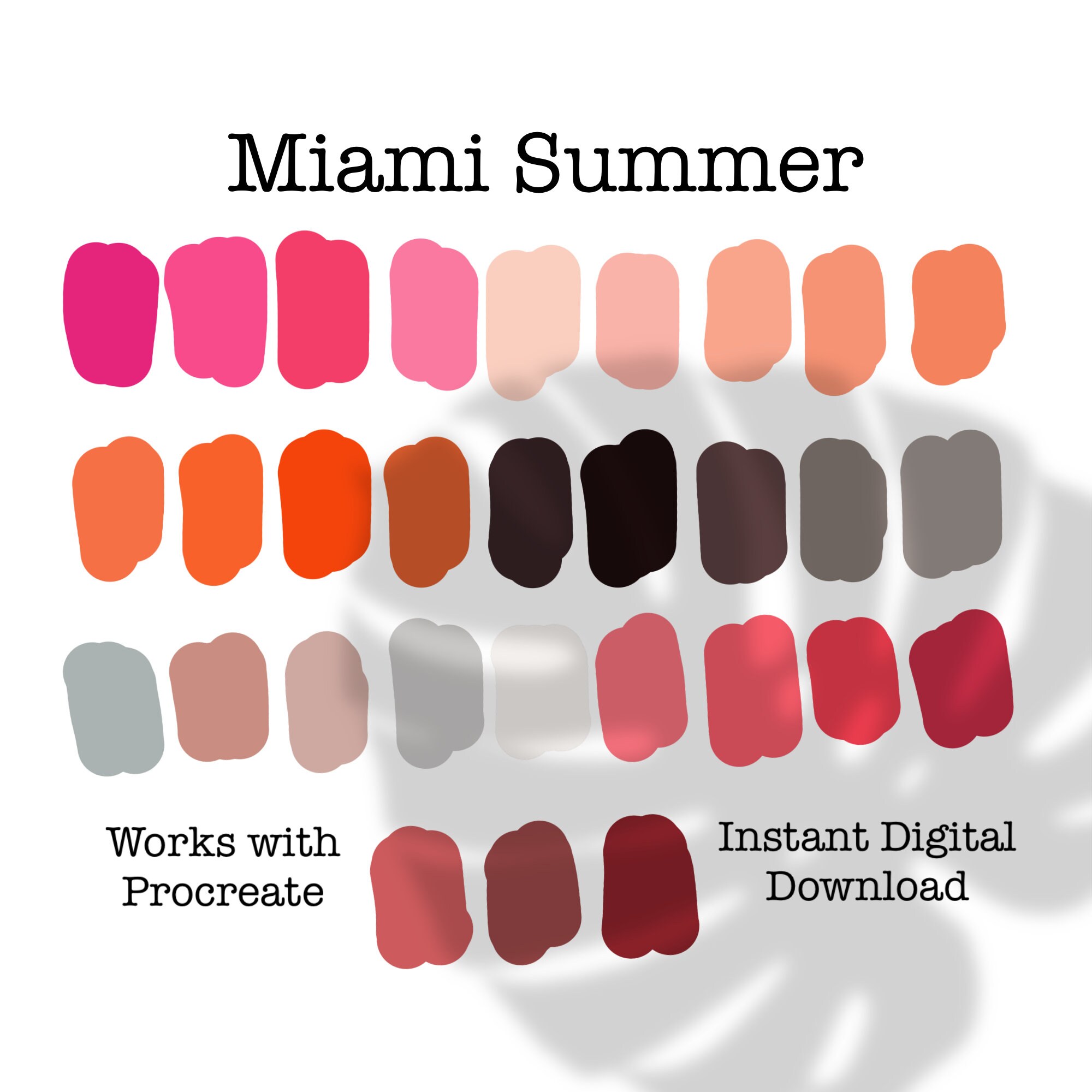 Procreate Color Palette Bundle Summer Bright Tropical | Etsy