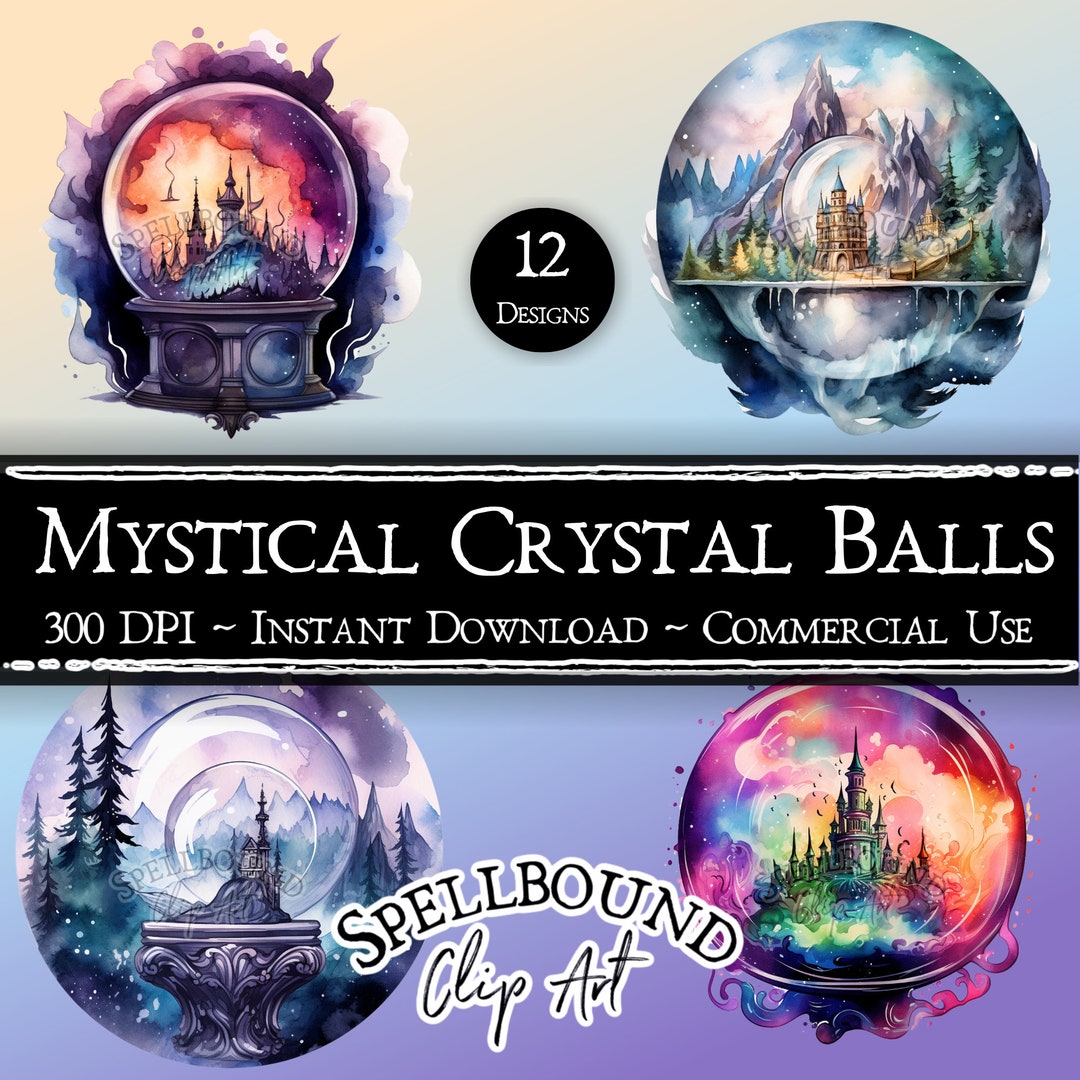 Crystal Ball Digital Clipart, Commercial Use, Instant Download, Witch ...