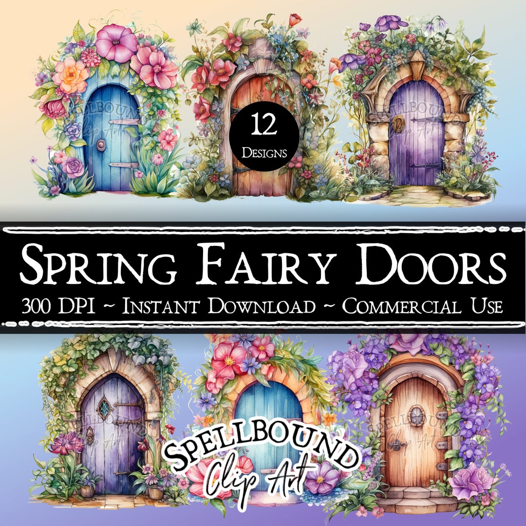 Spring Fairy Door Digital Clipart, Commercial Use, Instant Download ...