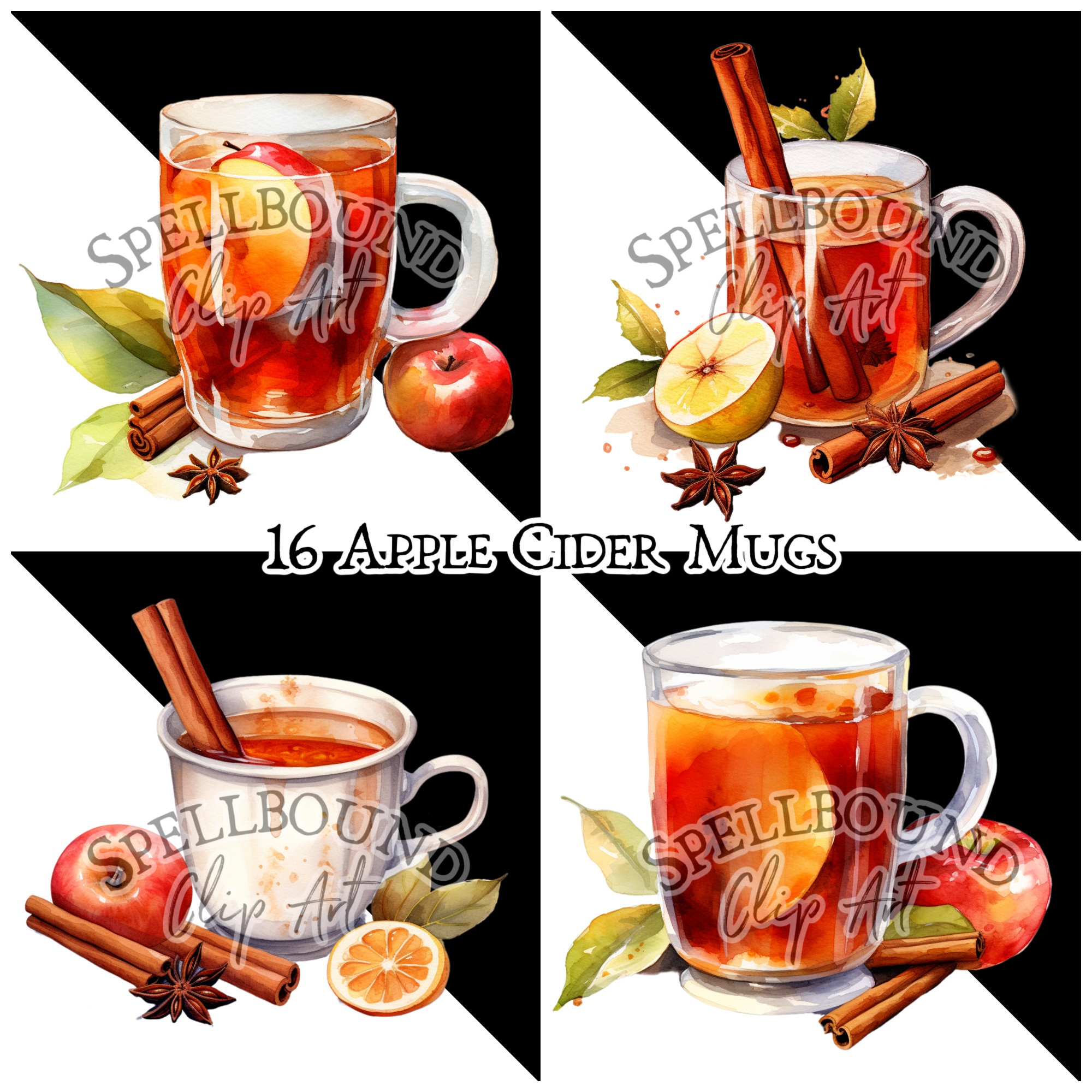 Apple Cider Digital Clipart Commercial Use Instant Download - Etsy