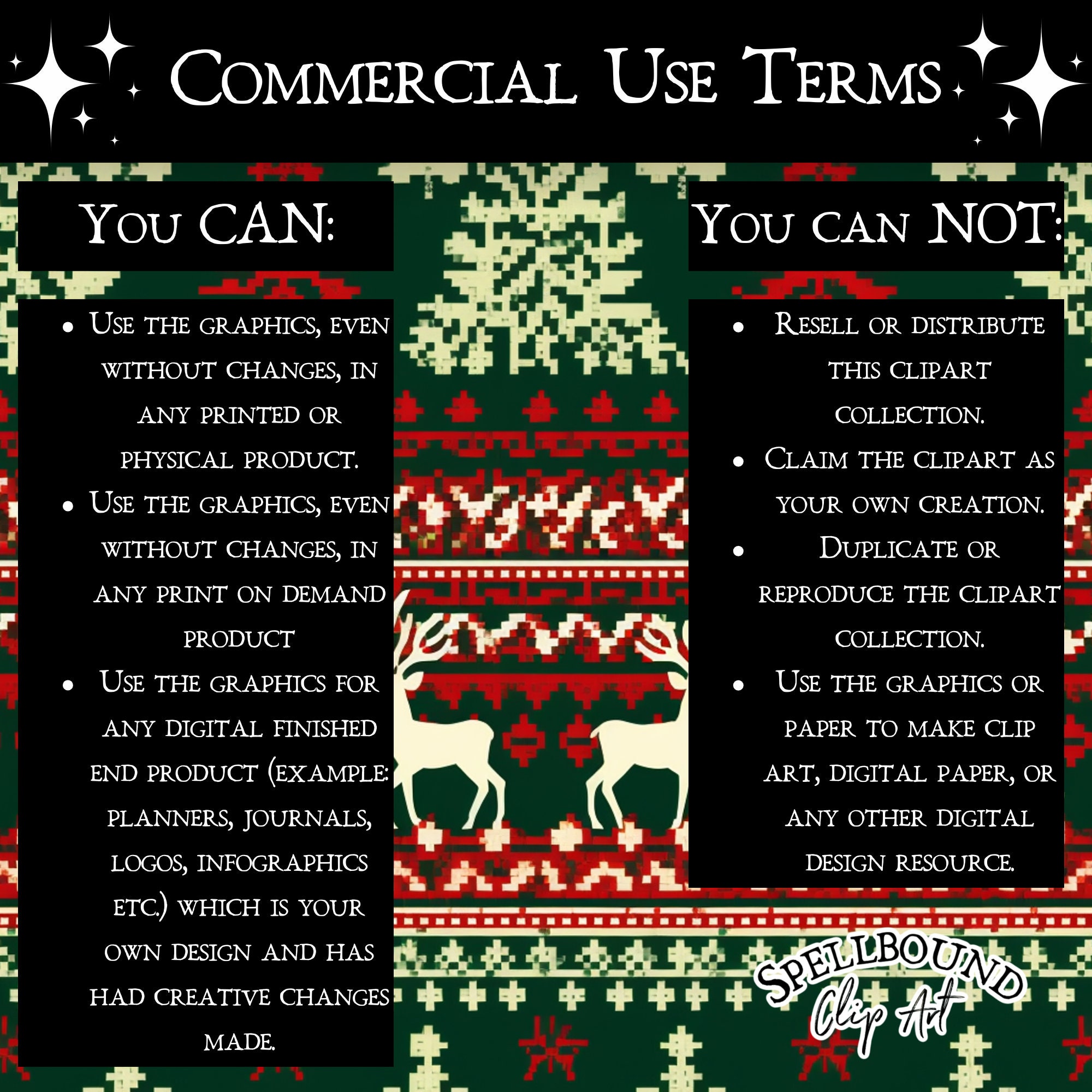 Ugly Christmas Sweater Pattern Seamless Digital Papers, Commercial Use ...