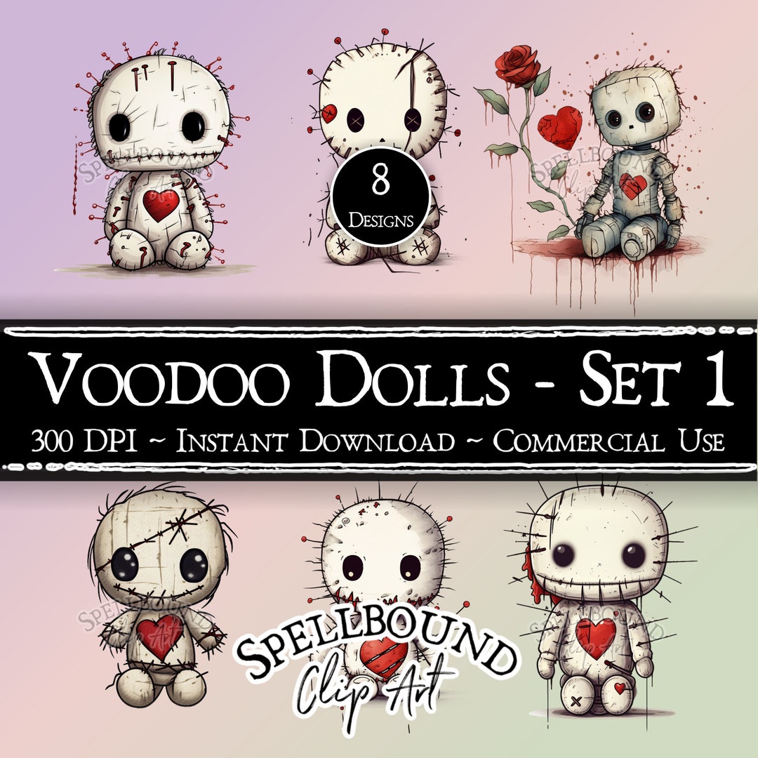 Voodoo Dolls Digital Clipart, Commercial Use, Instant Download, Gothic ...