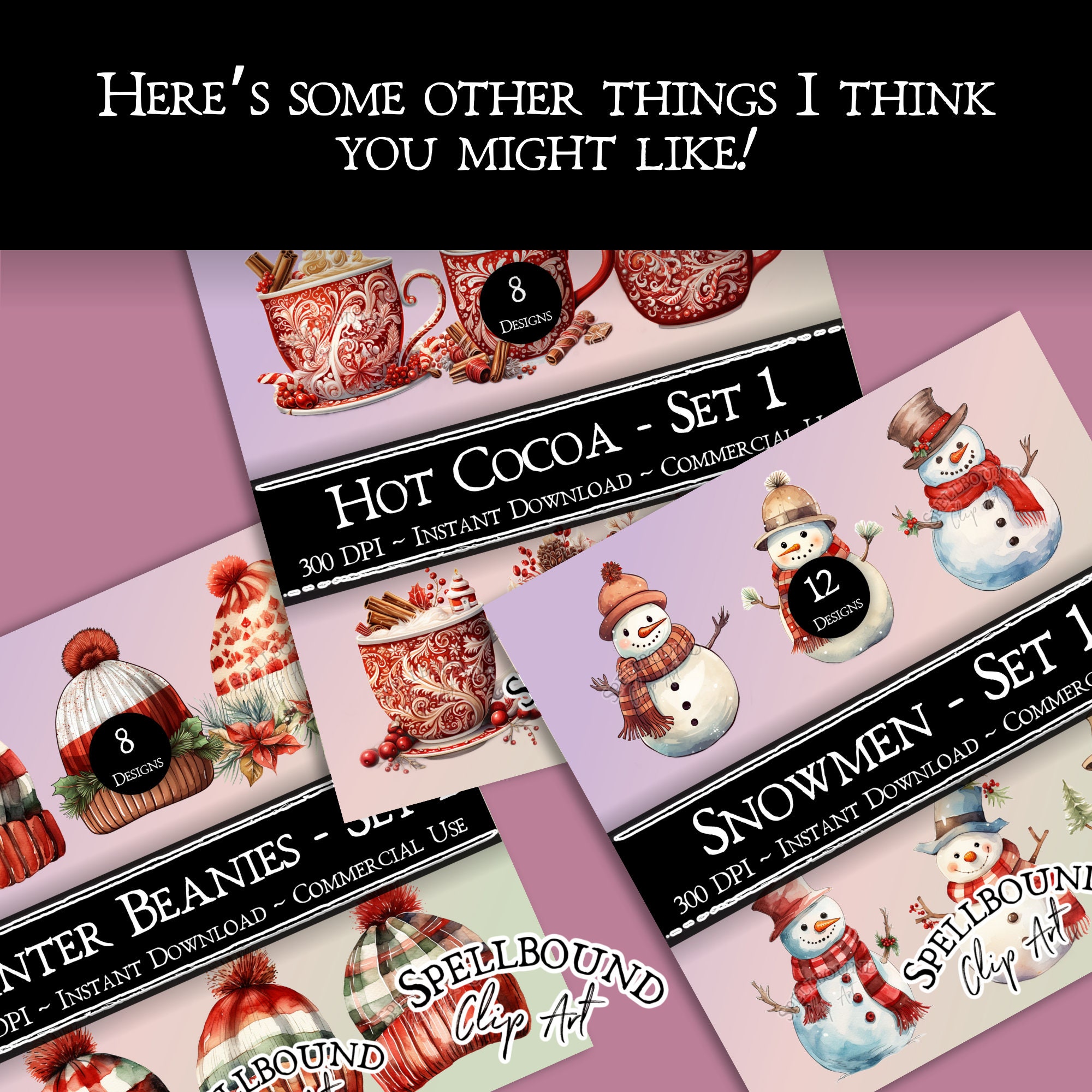 Snowman Digital Clipart, Commercial Use, Instant Download, Christmas ...