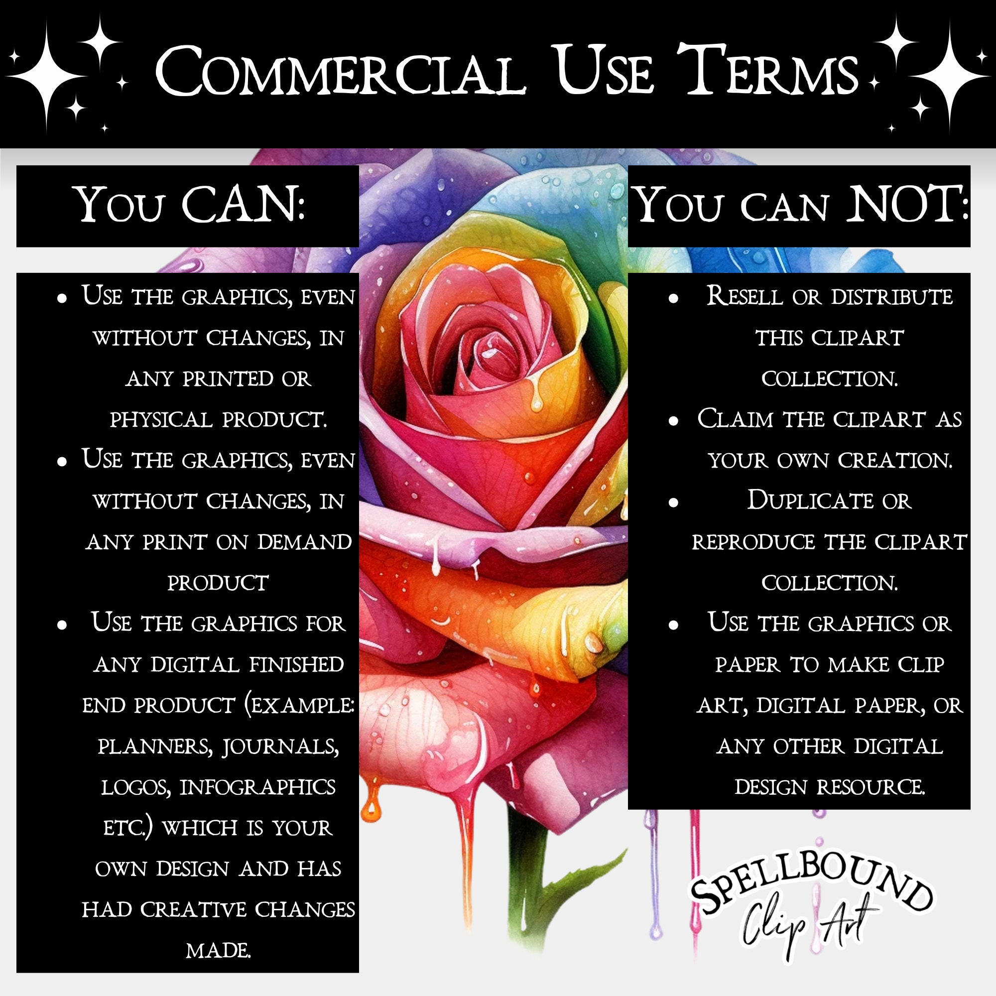 LGBTQ+ Pride Roses, Digital Clipart, Commercial Use, Instant Download ...