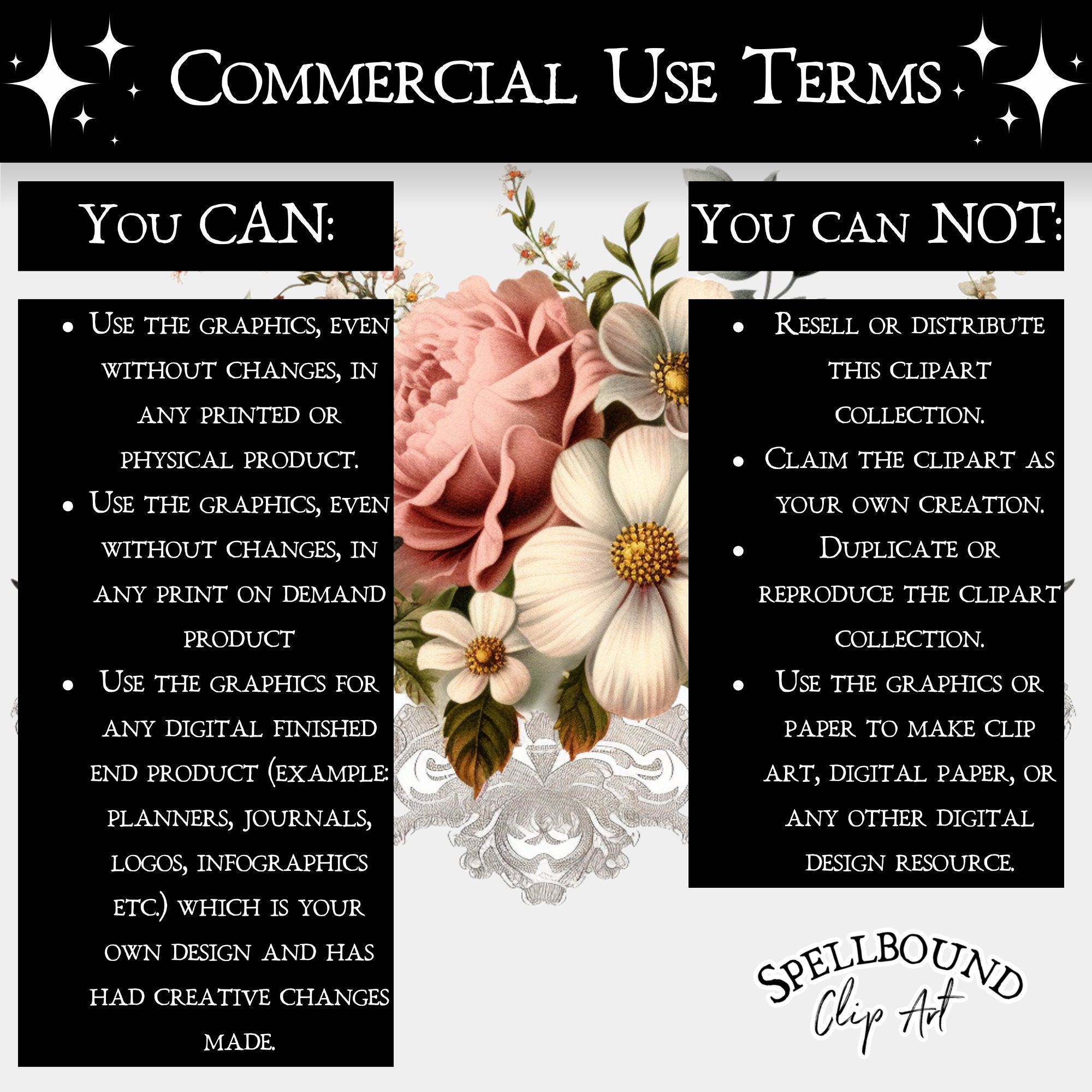 Vintage Ephemera Digital Clipart, Commercial Use, Instant Download ...