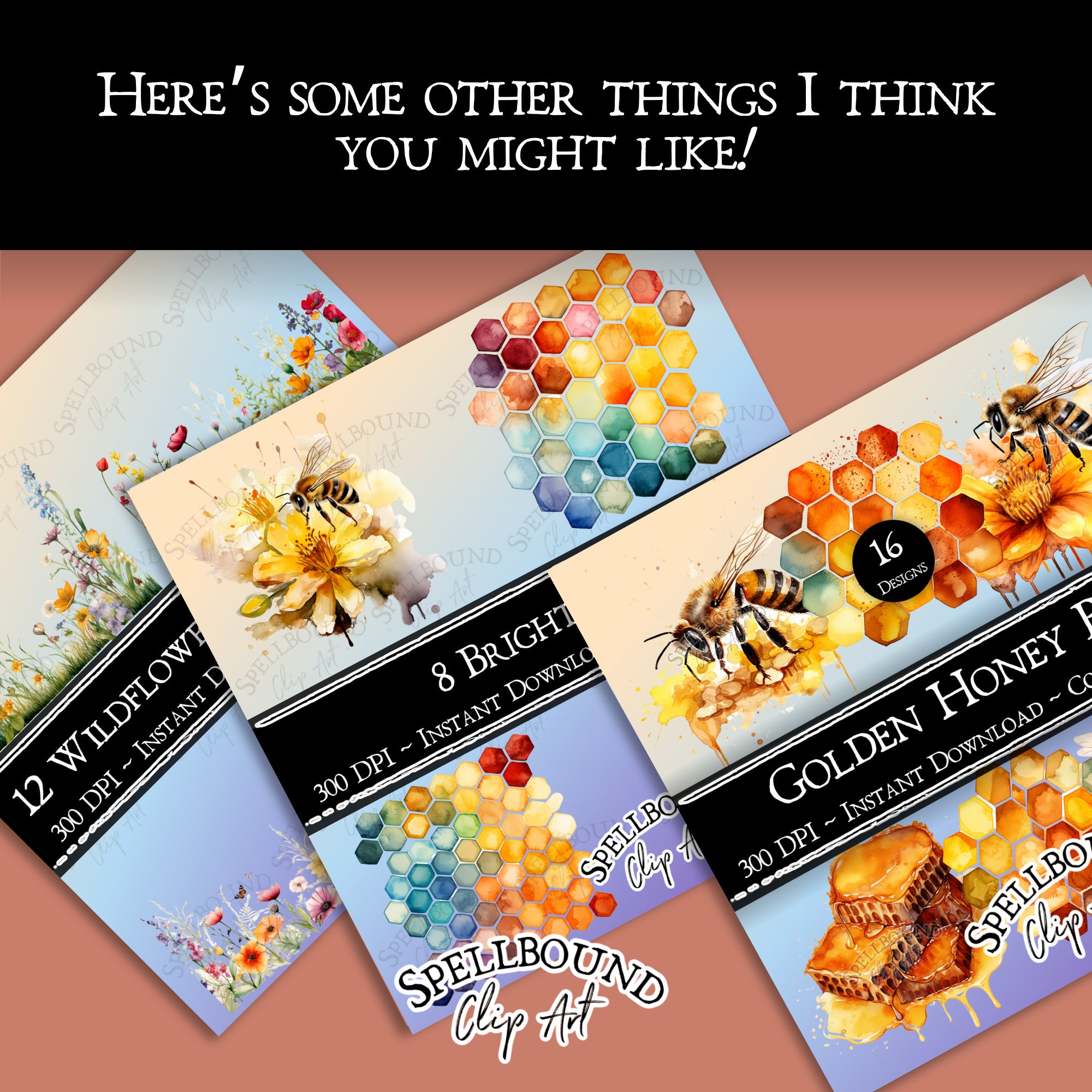 Bees and Beehives Digital Clipart Commercial Use Instant Download Bee ...