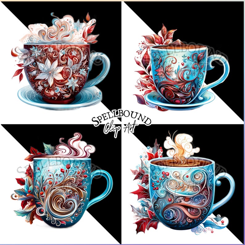 Hot Cocoa Digital Clipart, Commercial Use, Instant Download, Christmas ...