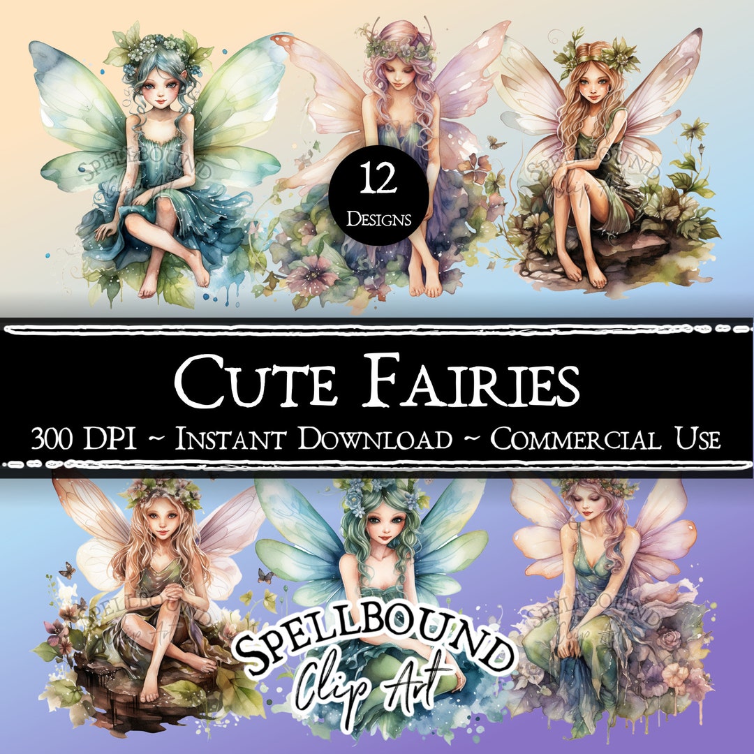 Cute Fairies Digital Clipart Commercial Use Instant Download Pastel ...