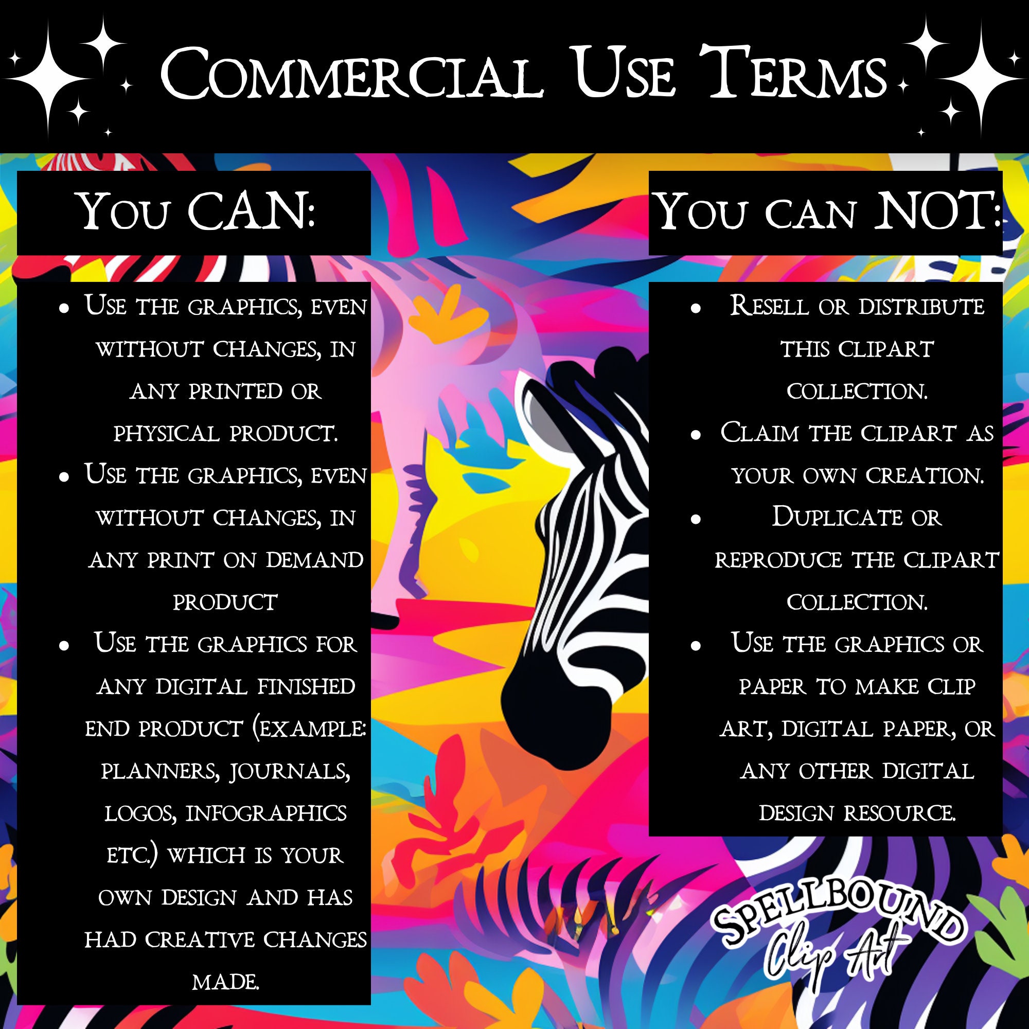 Neon 90's Zebra Seamless Digital Papers, Commercial Use, Instant ...