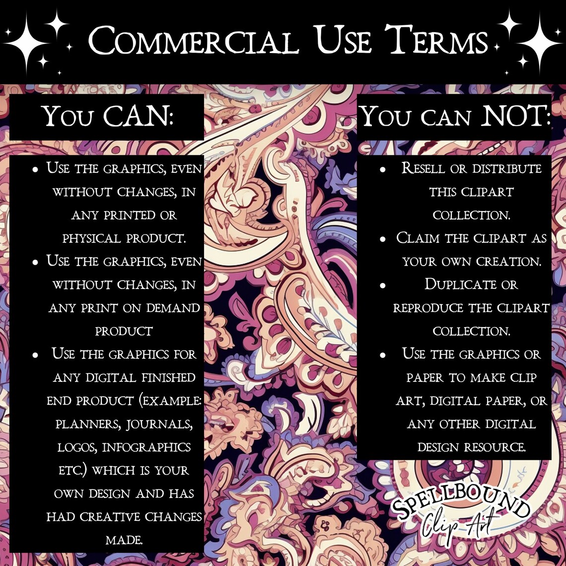 Boho Paisley Seamless Digital Papers, Commercial Use, Instant Download ...