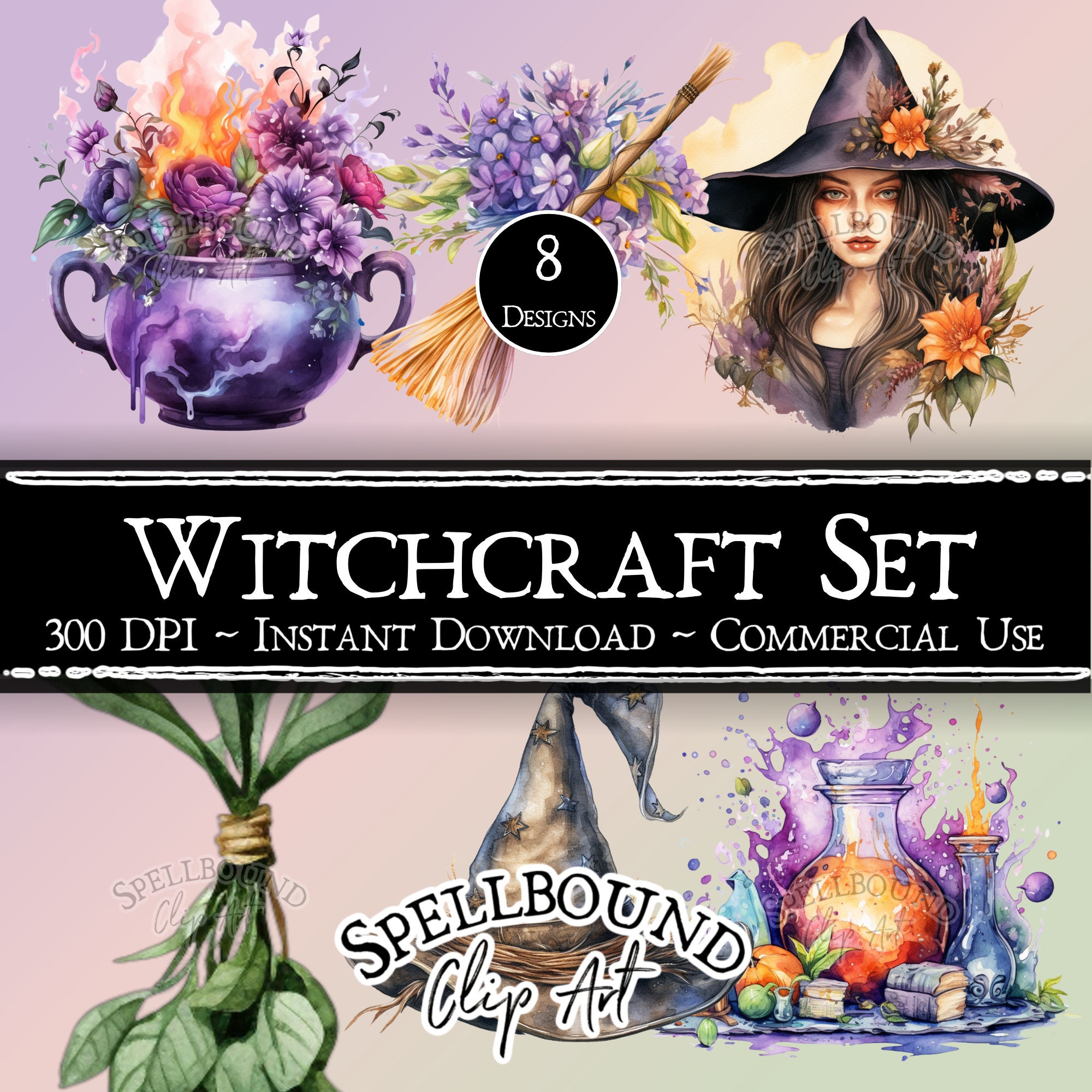 Witchcraft Digital Clipart, Commercial Use, Instant Download, Forest ...