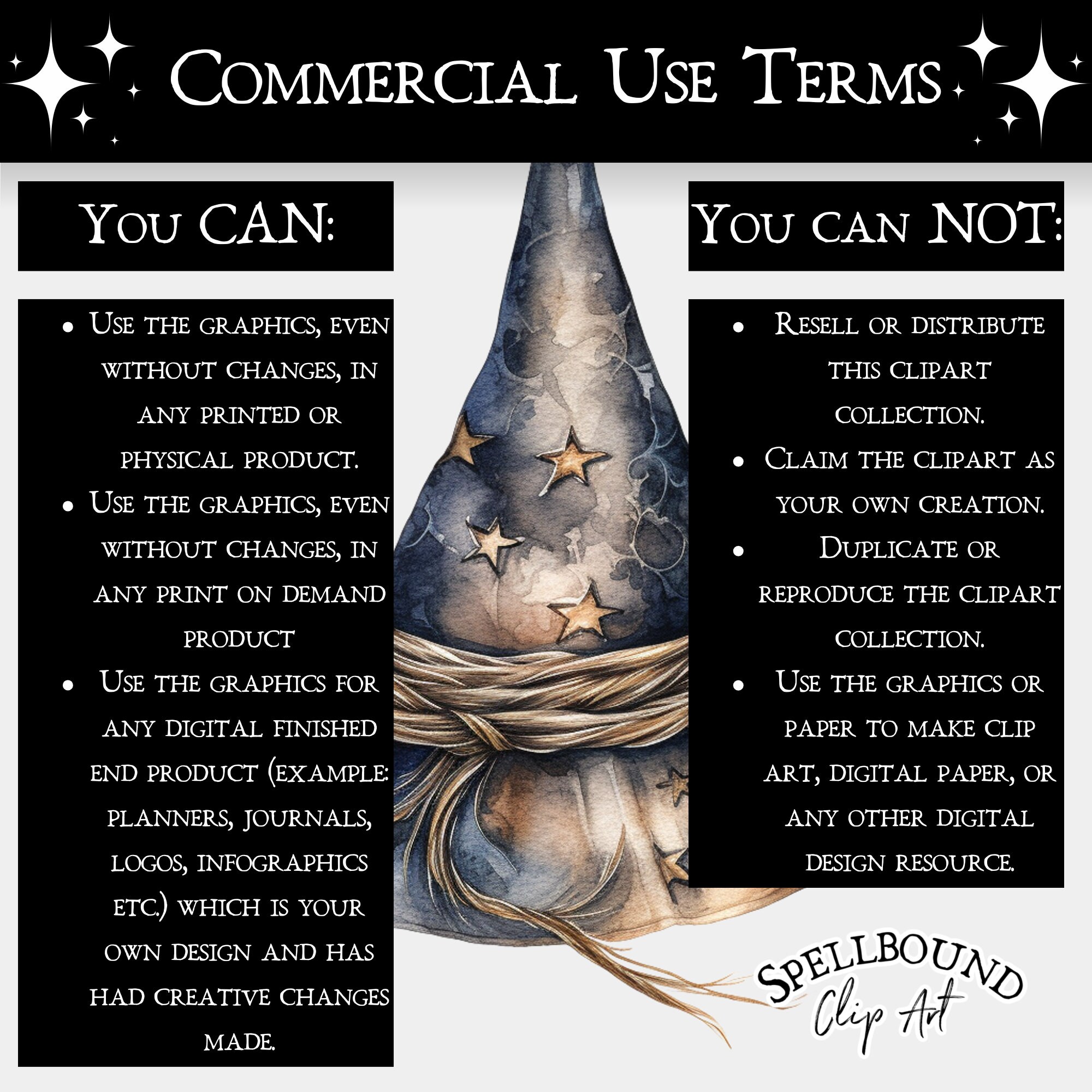 Witch Hat Digital Clipart, Commercial Use, Instant Download, Fall ...