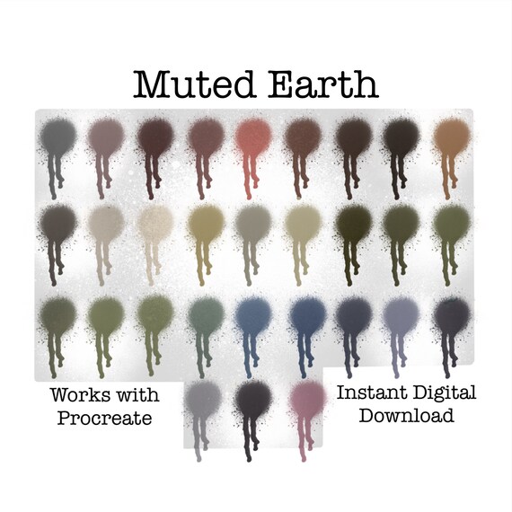 Procreate Color Palette Earth Tones Color Swatches Ipad | Etsy