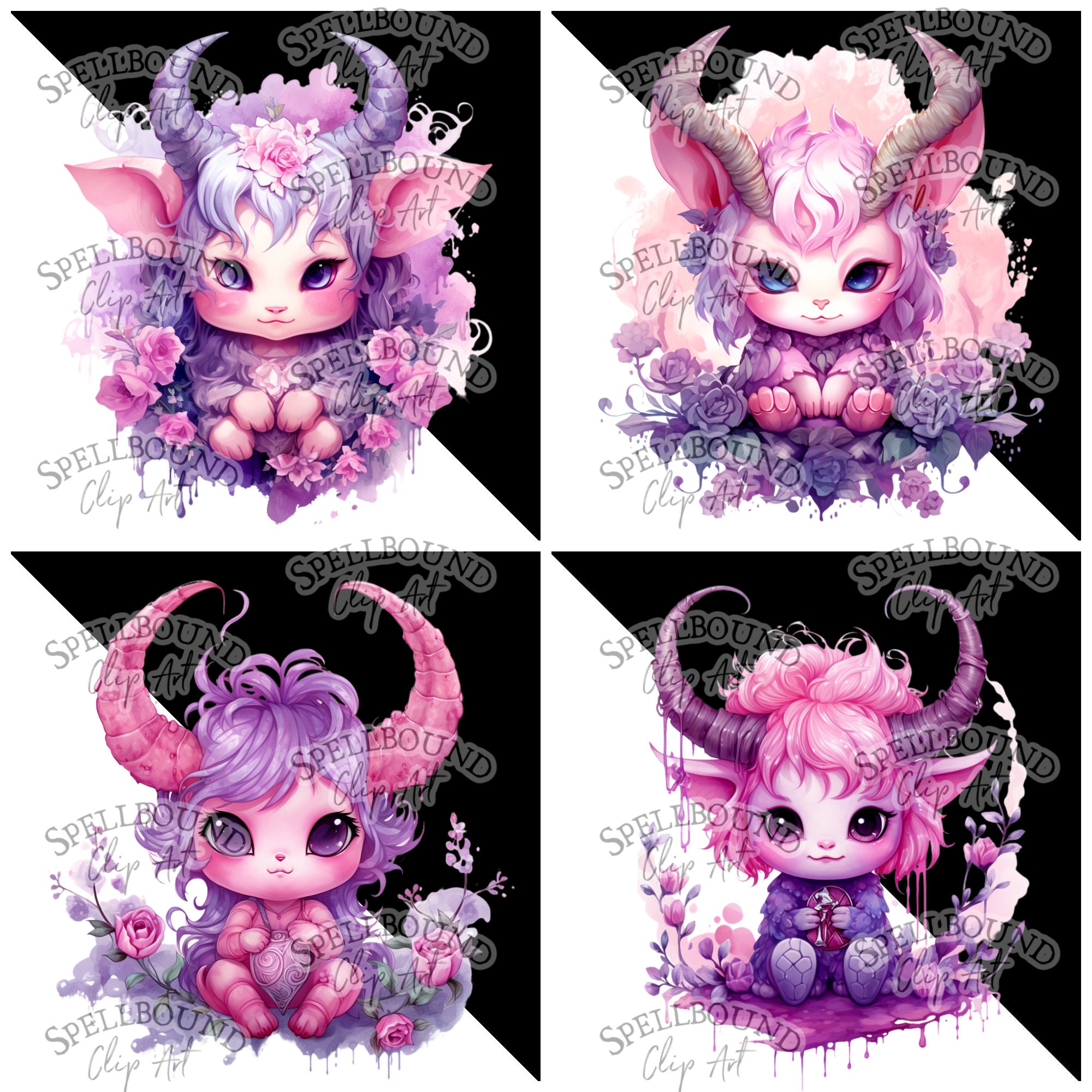 Cute Baby Baphomet Digital Clipart Commercial Use Instant - Etsy