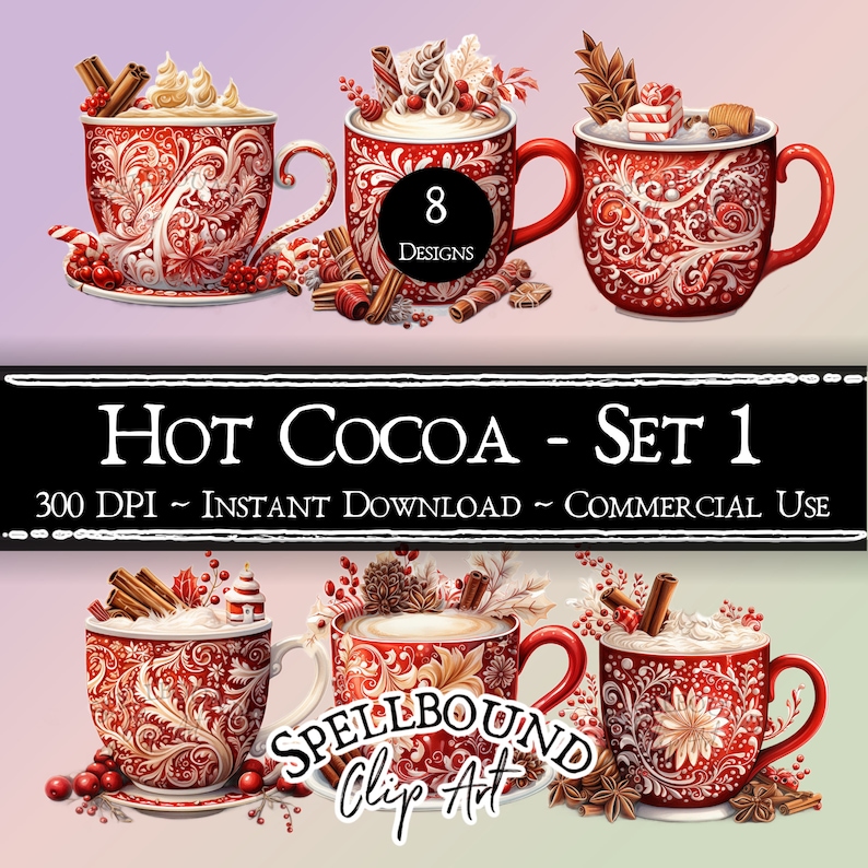 Hot Cocoa Digital Clipart for Commercial Use - Etsy
