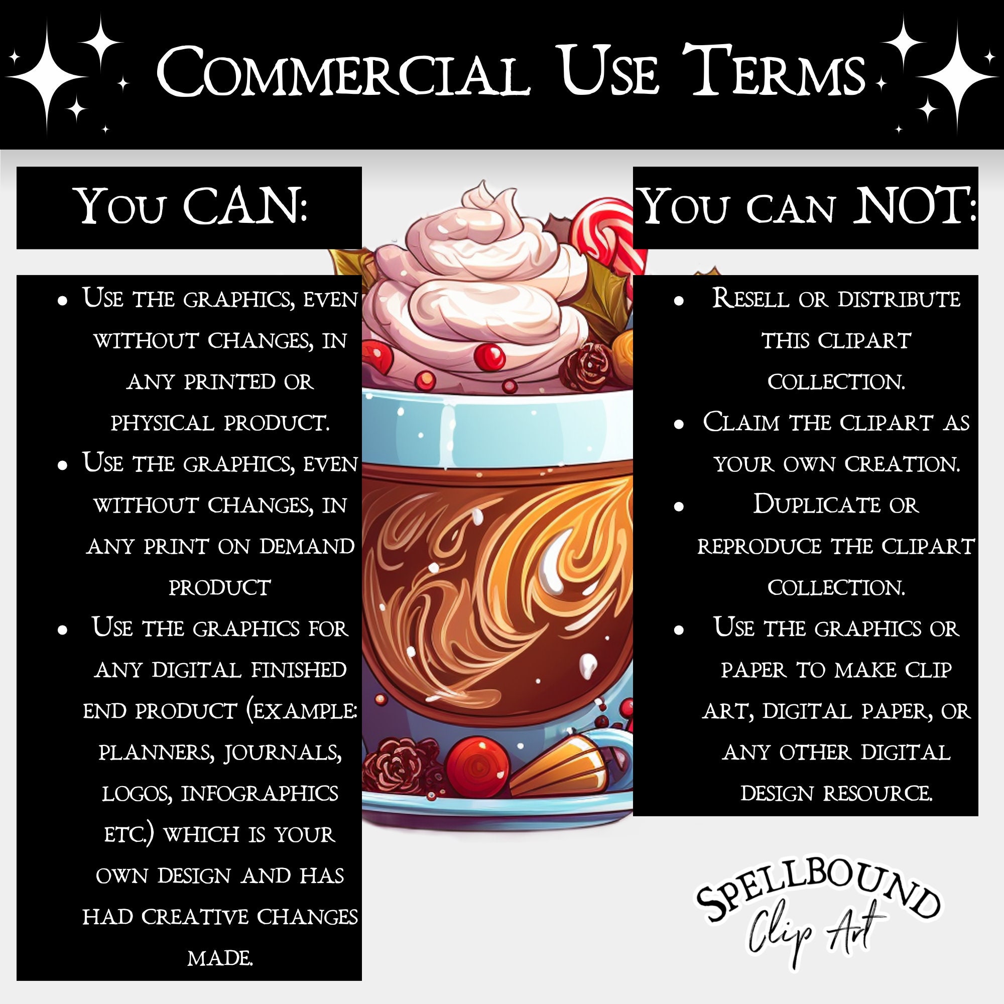 Hot Cocoa Digital Clipart Commercial Use Instant Download - Etsy