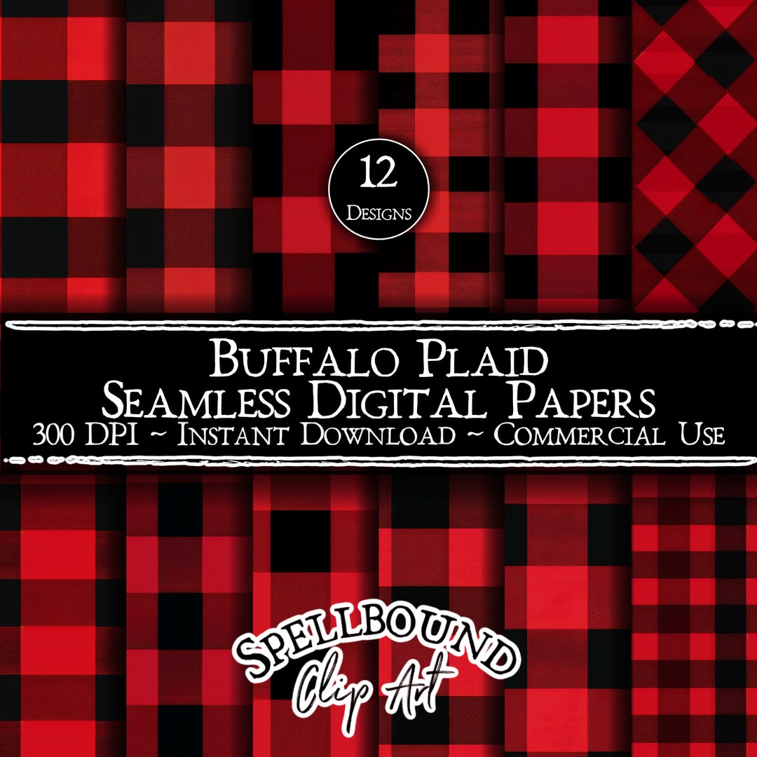 Buffalo Plaid Seamless Digital Papers, Commercial Use, Instant Download ...