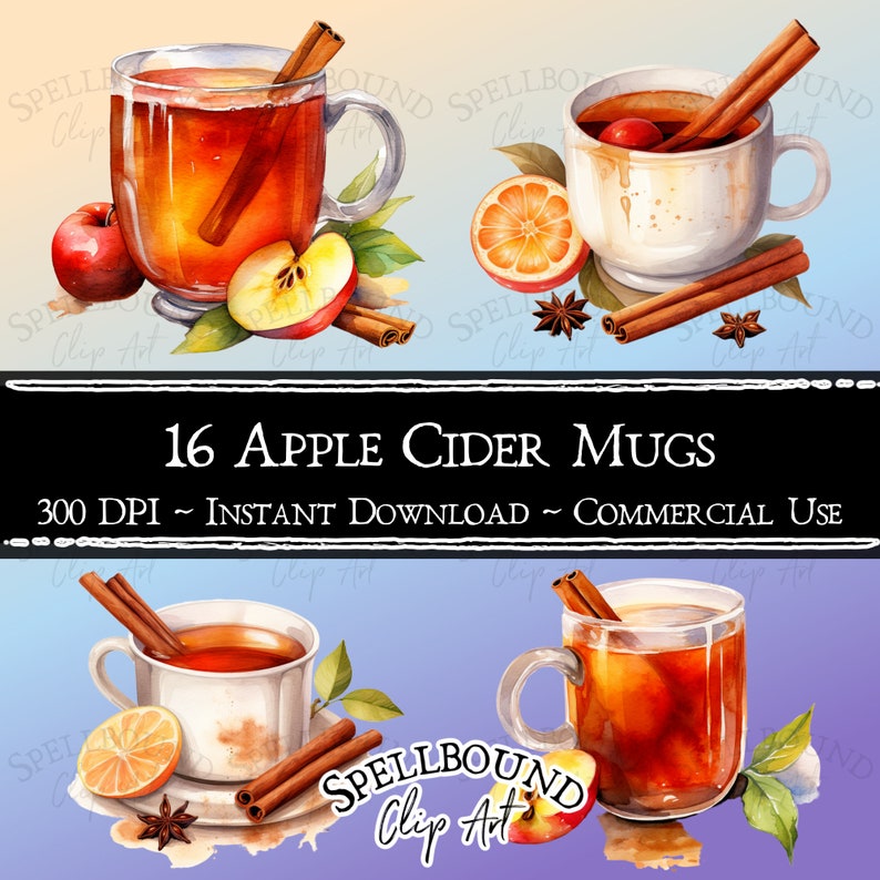 Apple Cider Digital Clipart Commercial Use Instant Download - Etsy