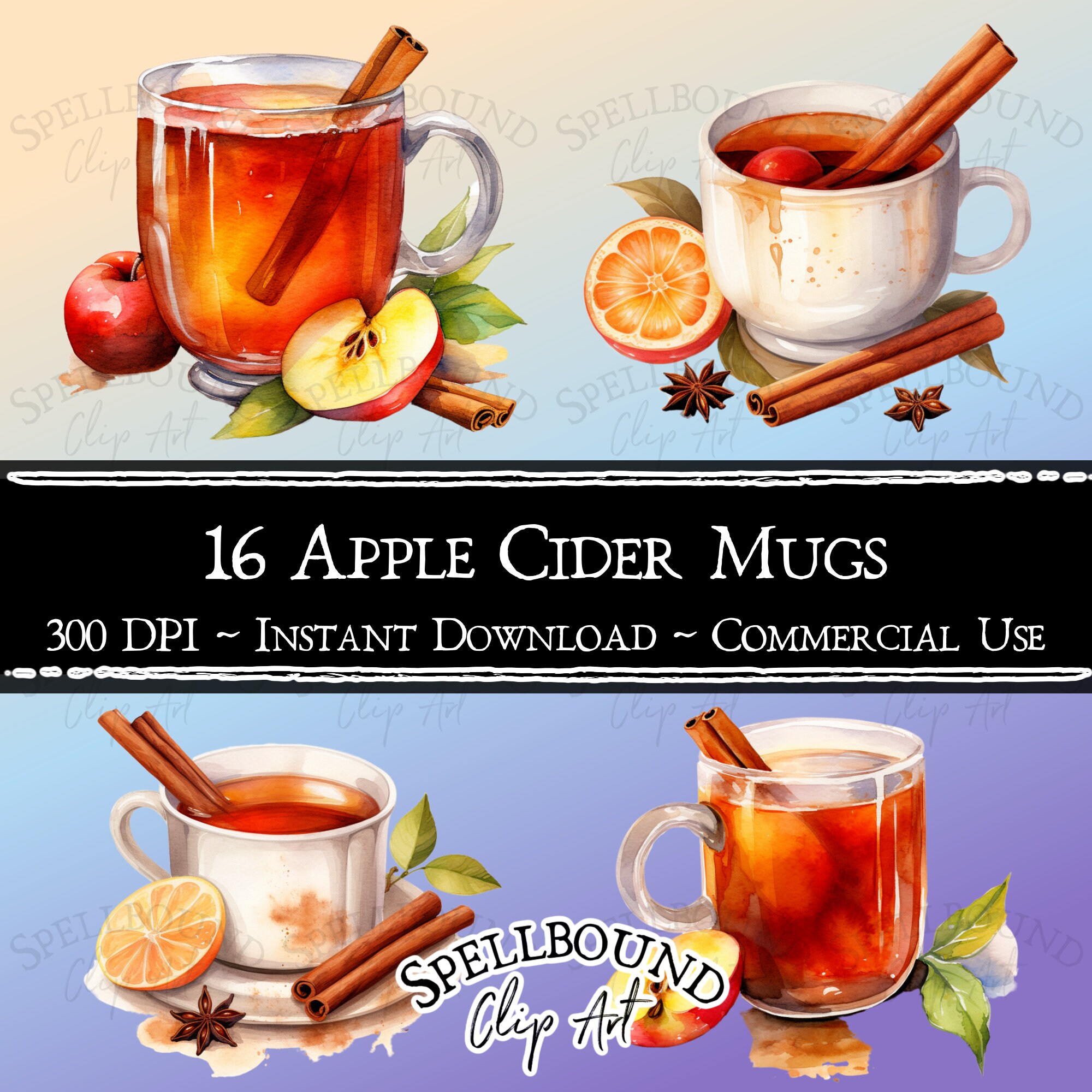 Apple Cider Digital Clipart Commercial Use Instant Download - Etsy