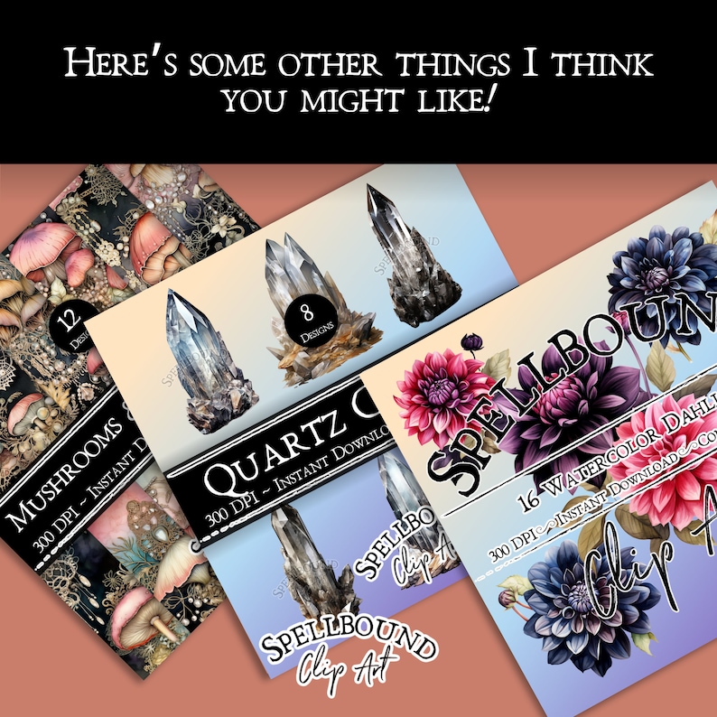 Purple Gothic Flower Borders Digital Clipart, Commercial Use, Instant ...