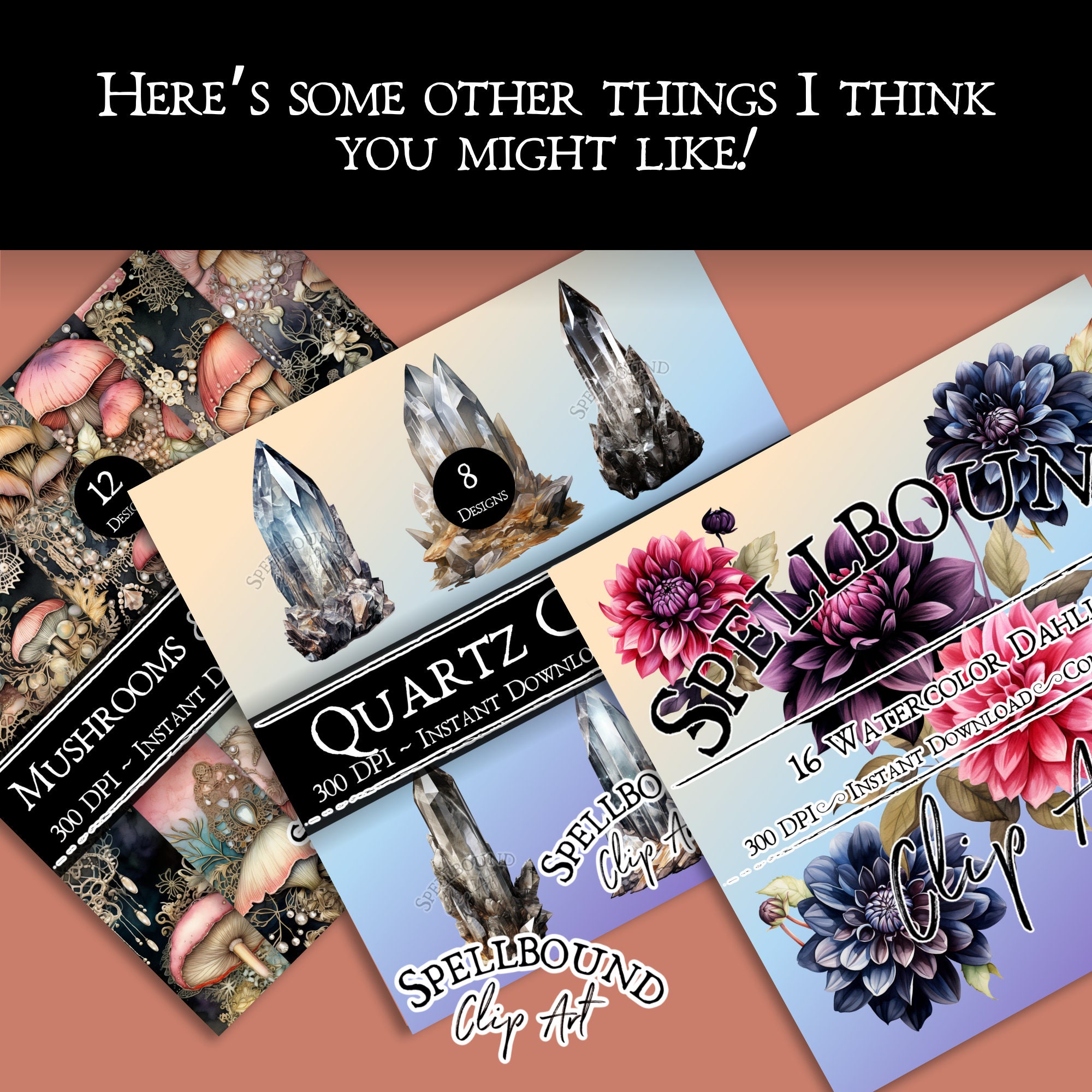 Purple Gothic Flower Borders Digital Clipart, Commercial Use, Instant ...