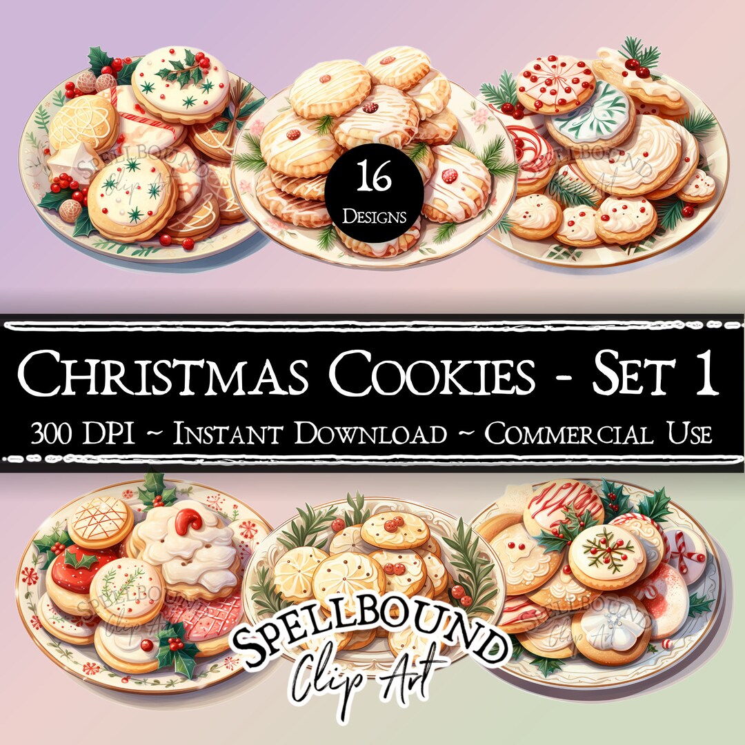 Christmas Cookies Digital Clipart, Commercial Use, Instant Download ...