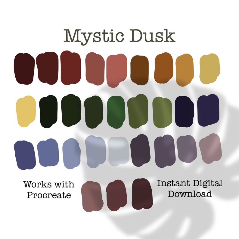 Procreate Color Palette, Earth Tones, Natural Colors, Jewel Tones ...