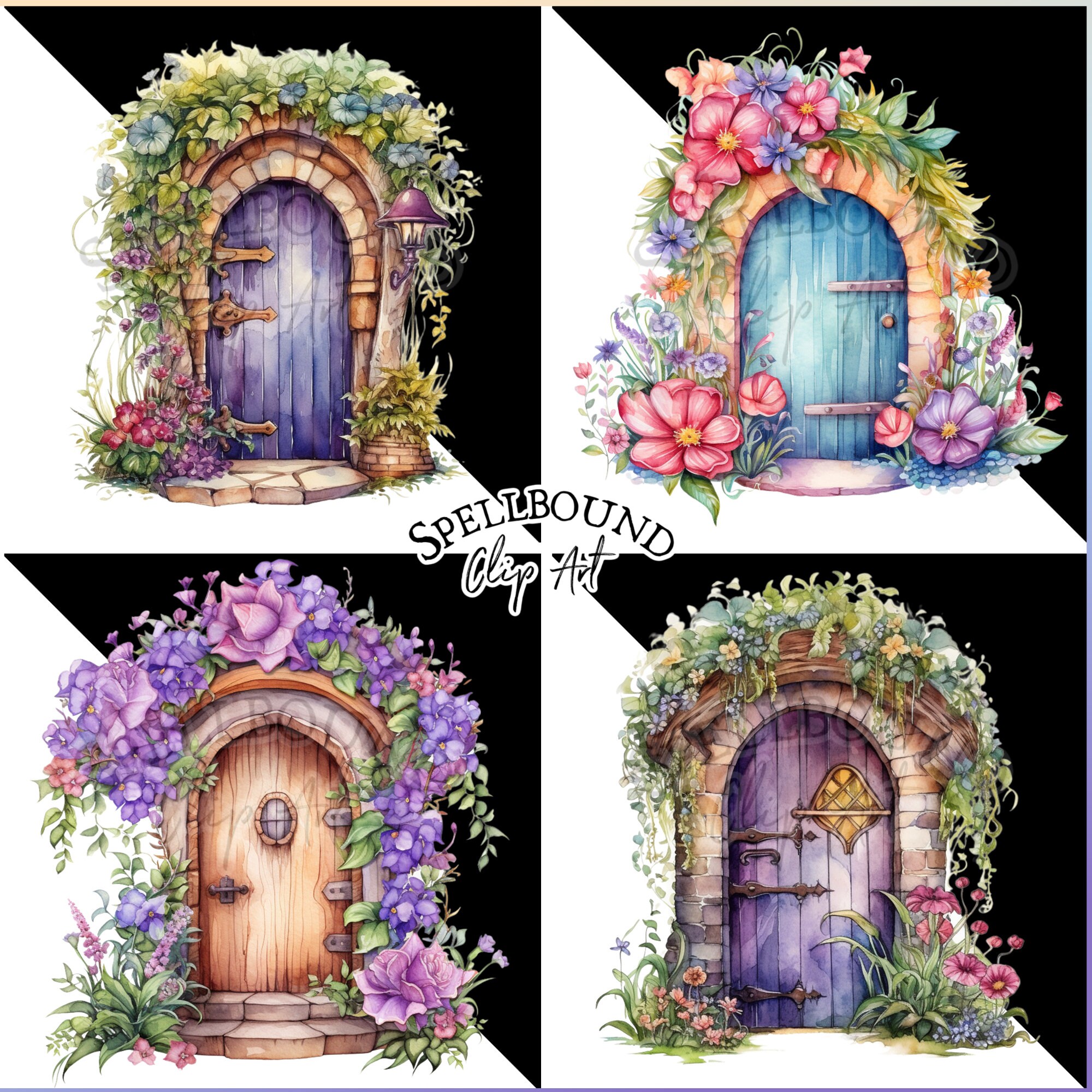 Spring Fairy Door Digital Clipart, Commercial Use, Instant Download ...