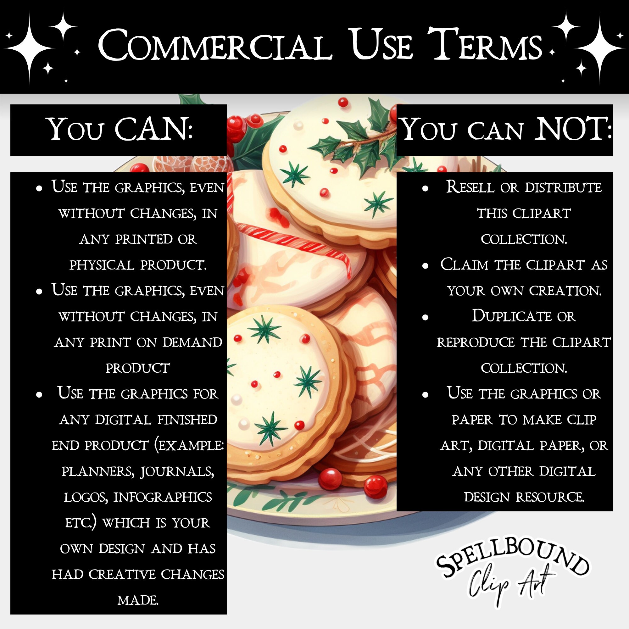 Christmas Cookies Digital Clipart, Commercial Use, Instant Download ...