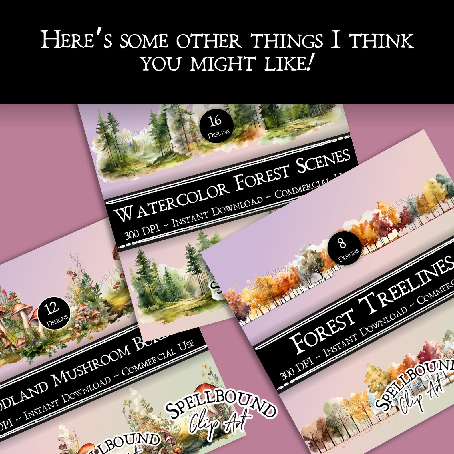 Four Season Trees Digital Clipart, Commercial Use, Instant Download ...