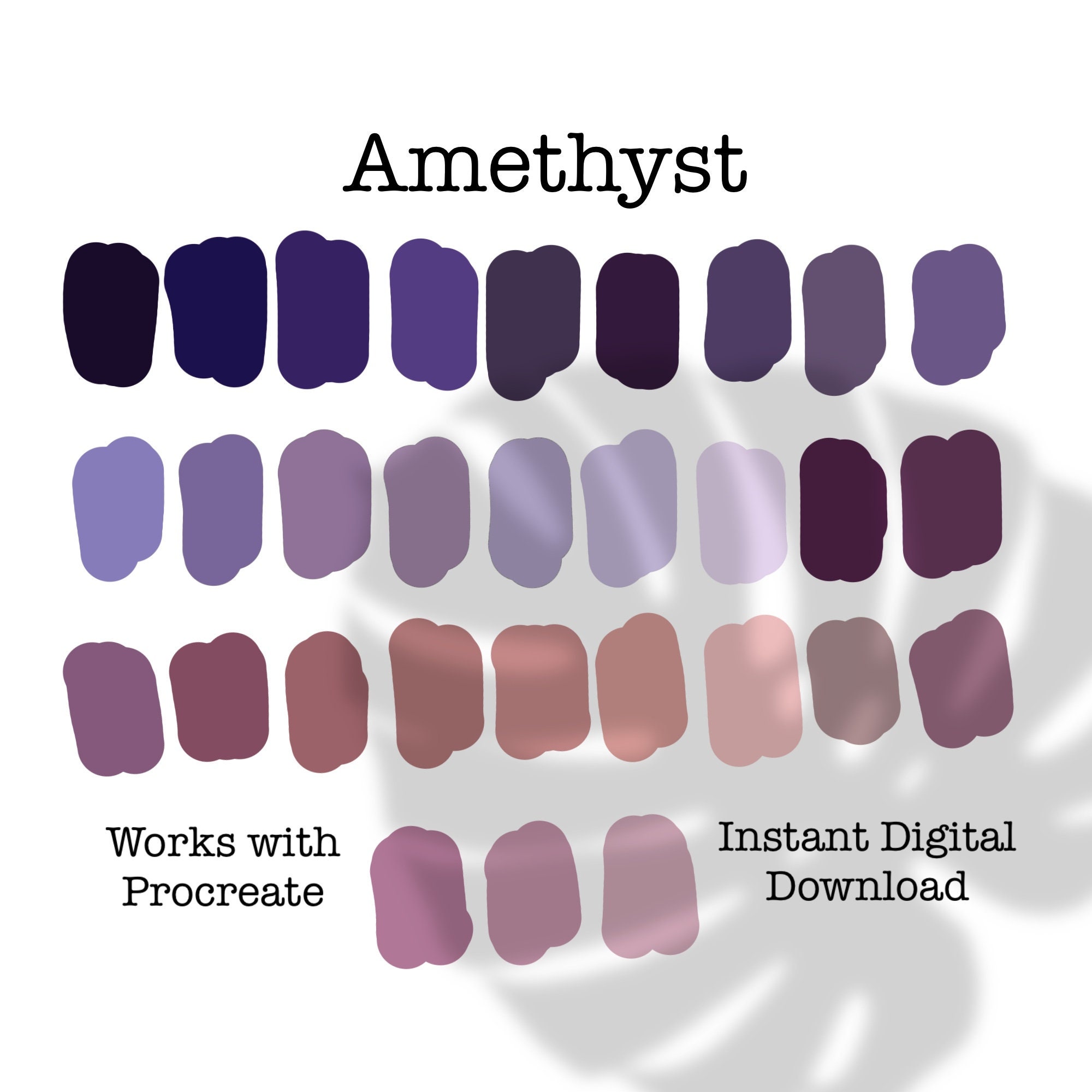 Procreate Color Palette, Amethyst, Purple Colors, Color Swatches, iPad ...