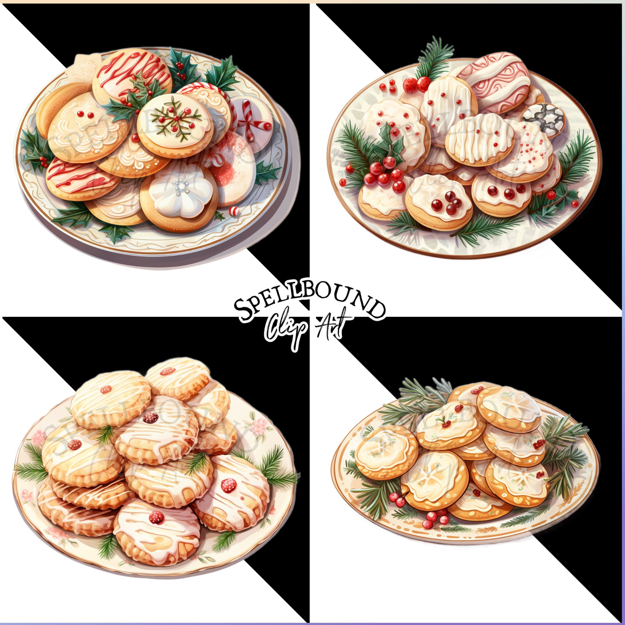 Christmas Cookies Digital Clipart, Commercial Use, Instant Download ...