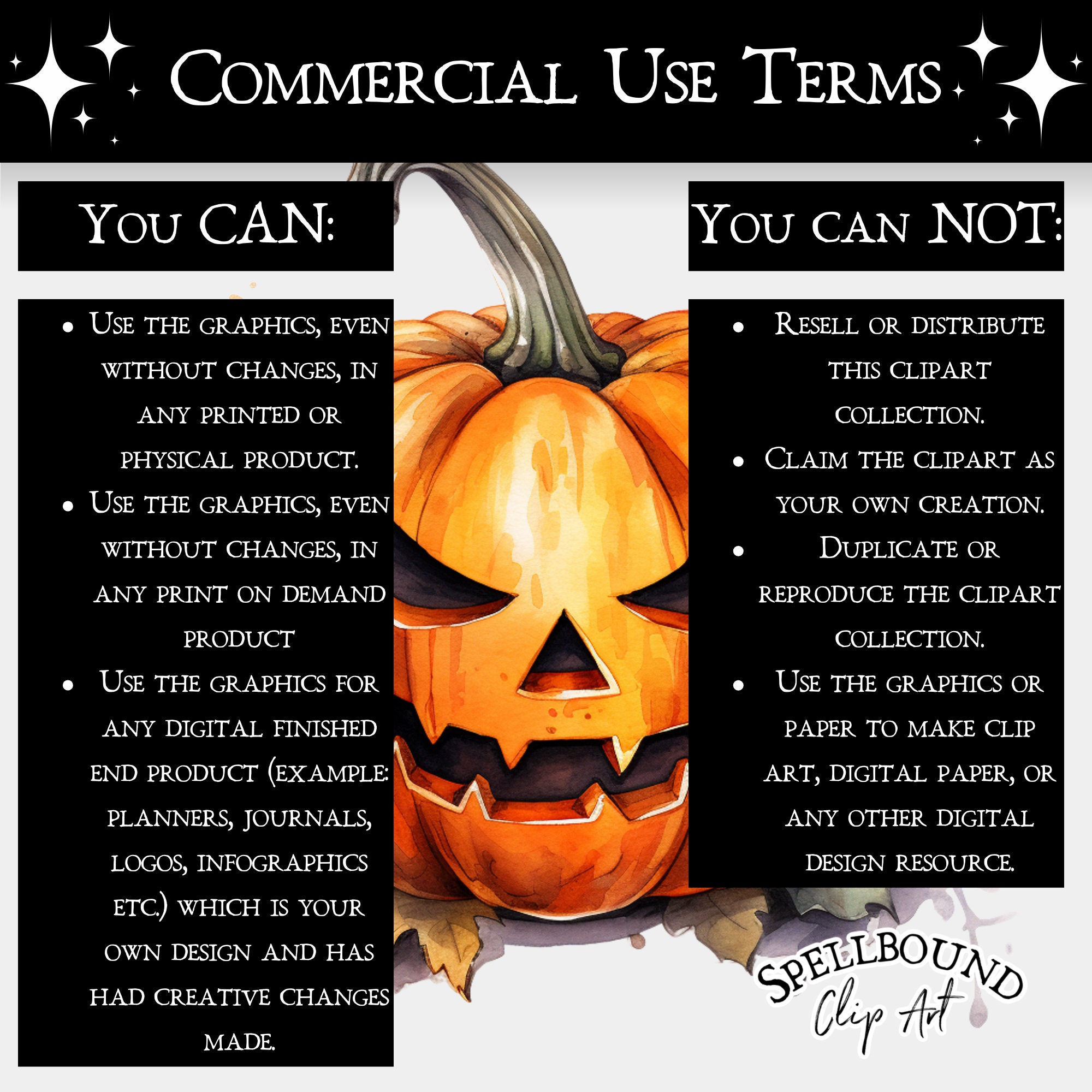 Jack'o'lantern Pumpkin Digital Clipart, Commercial Use, Instant ...