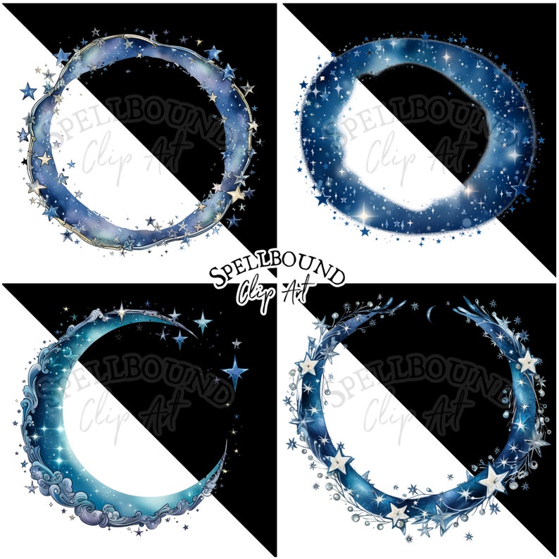Celestial Frames Digital Clipart, Commercial Use, Instant Download ...